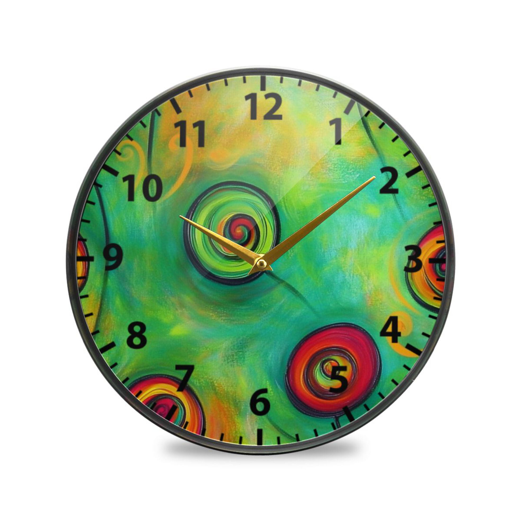 Acrylic Wall and Table Clock Abstract Swirl Pattern 11.9in Modern Decor ...