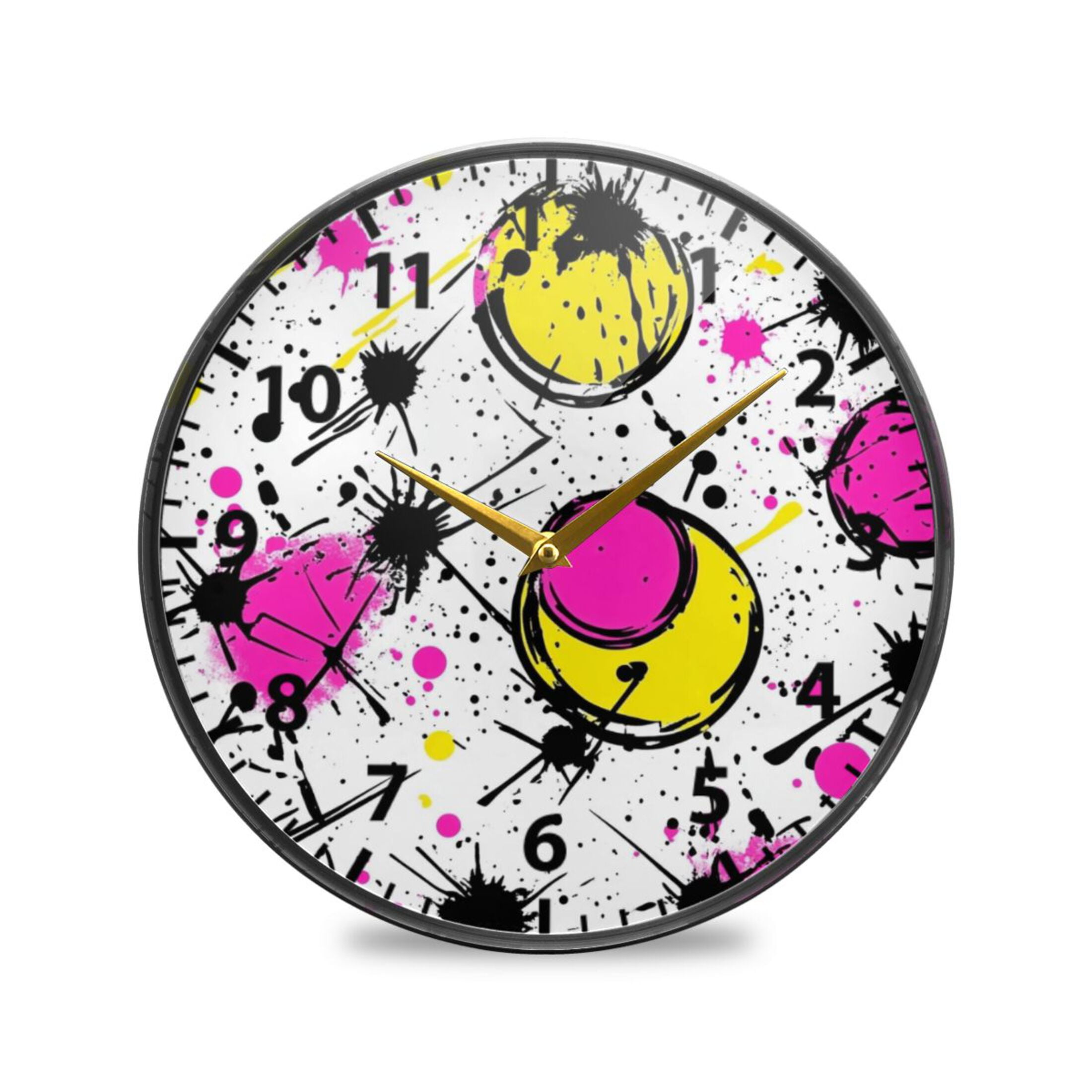 Abstract Watercolor Splash Pattern Wall Clock Modern Decor Acrylic ...