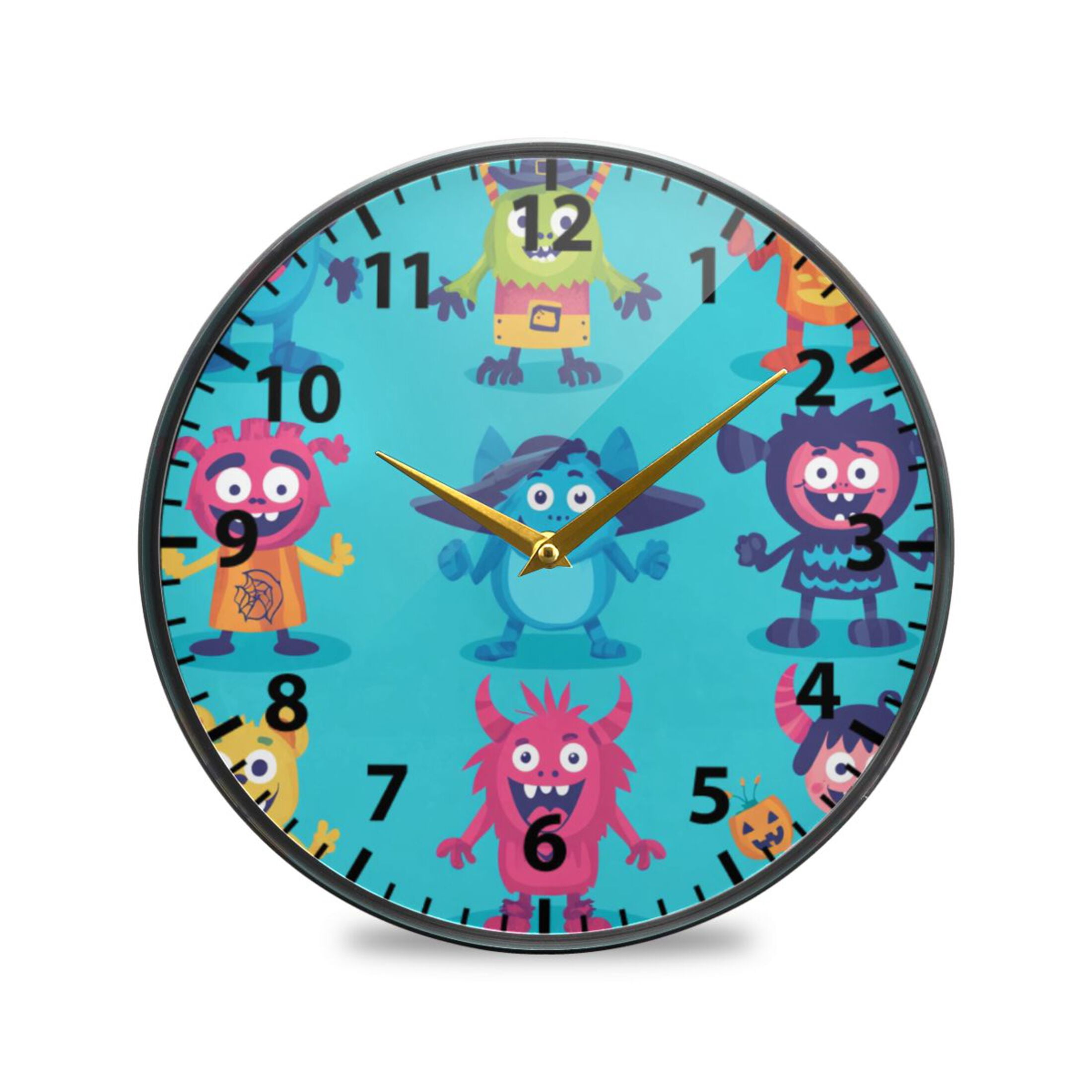 Acrylic Wall and Table Clock Animated Imp Pattern 11.9in Modern Decor ...