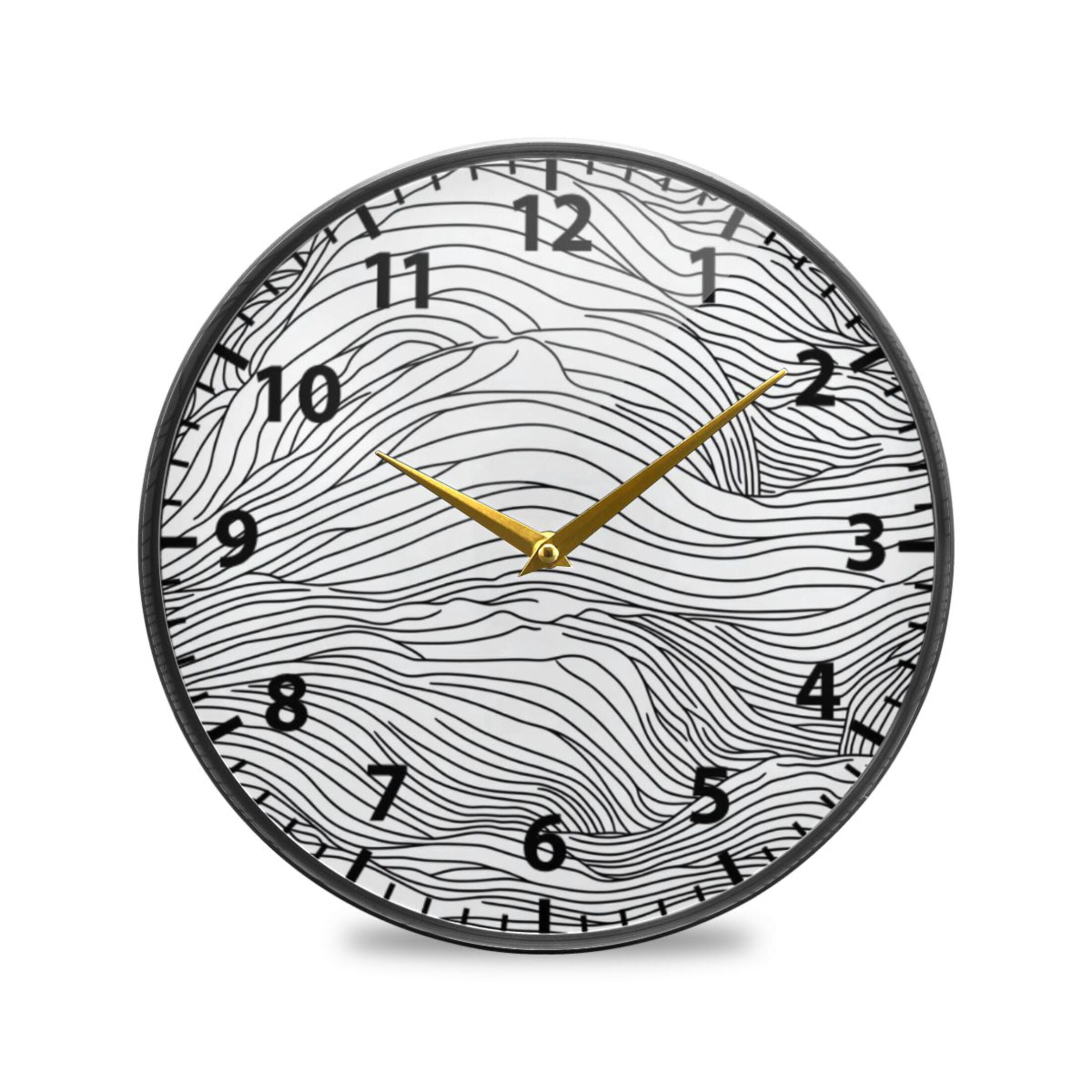 Acrylic Wall and Table Clock Art Wavy Line 9.5in Modern Decor with ...