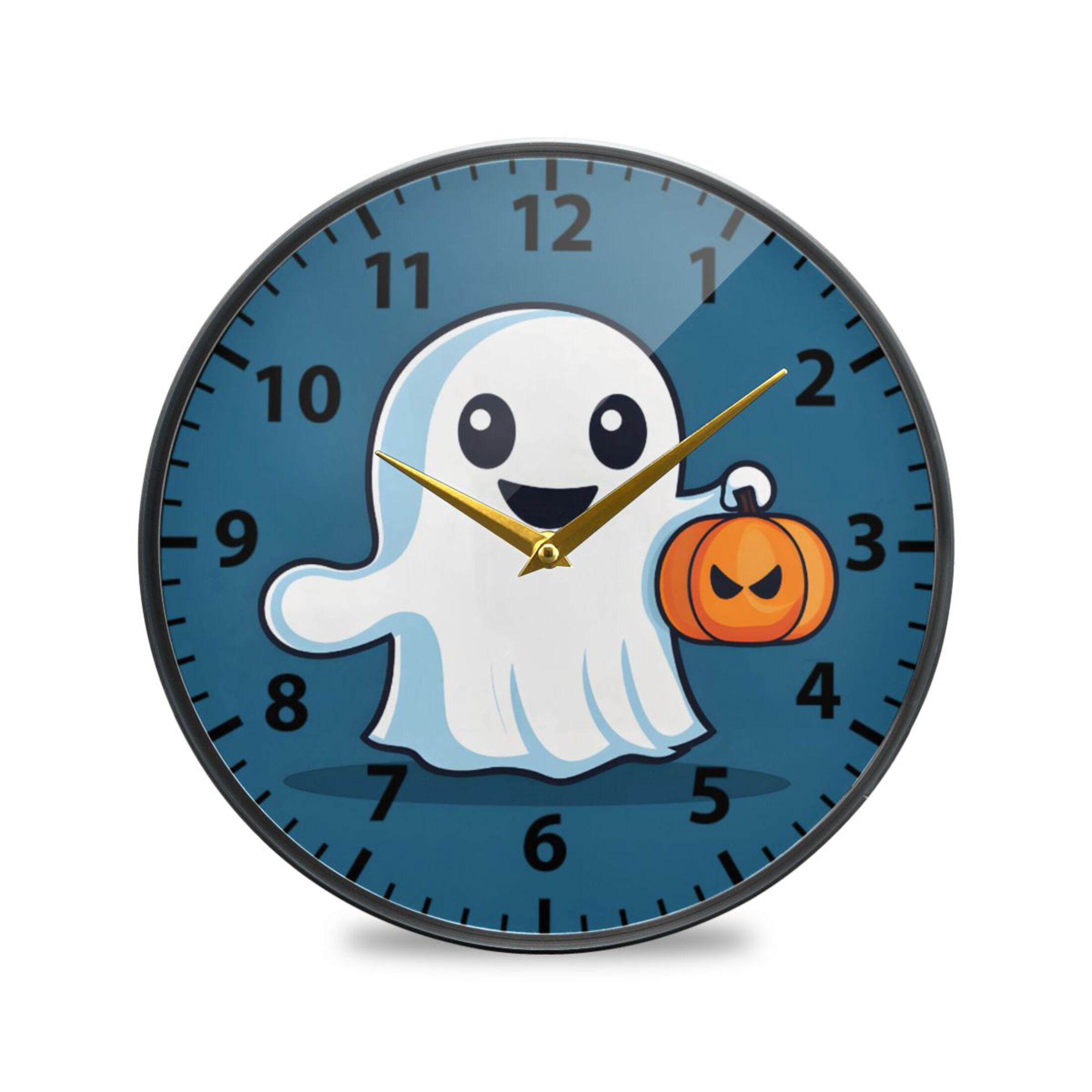 Acrylic Wall and Table Clock Background Halloween Ghost 11.9in Modern ...