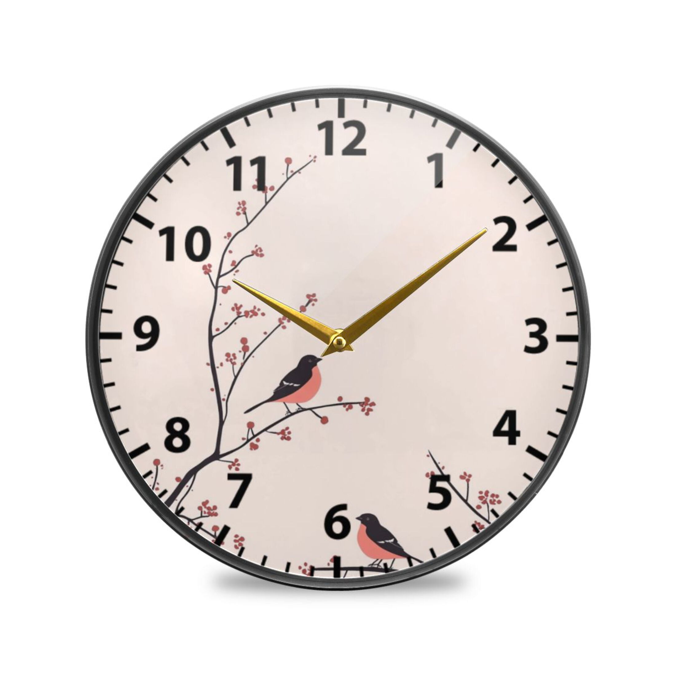 Acrylic Wall and Table Clock Birds and Flowers Design 9.5in Modern ...