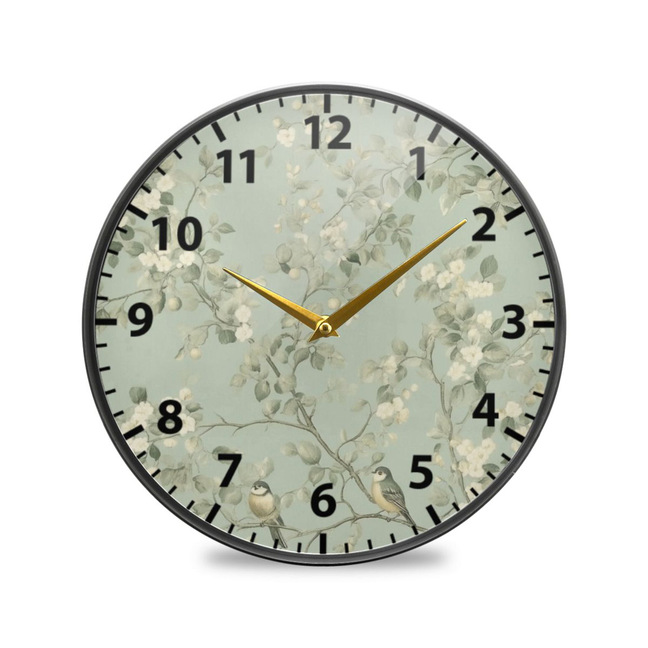 Acrylic Wall and Table Clock Birds in Bloom 11.9in Modern Decor with ...