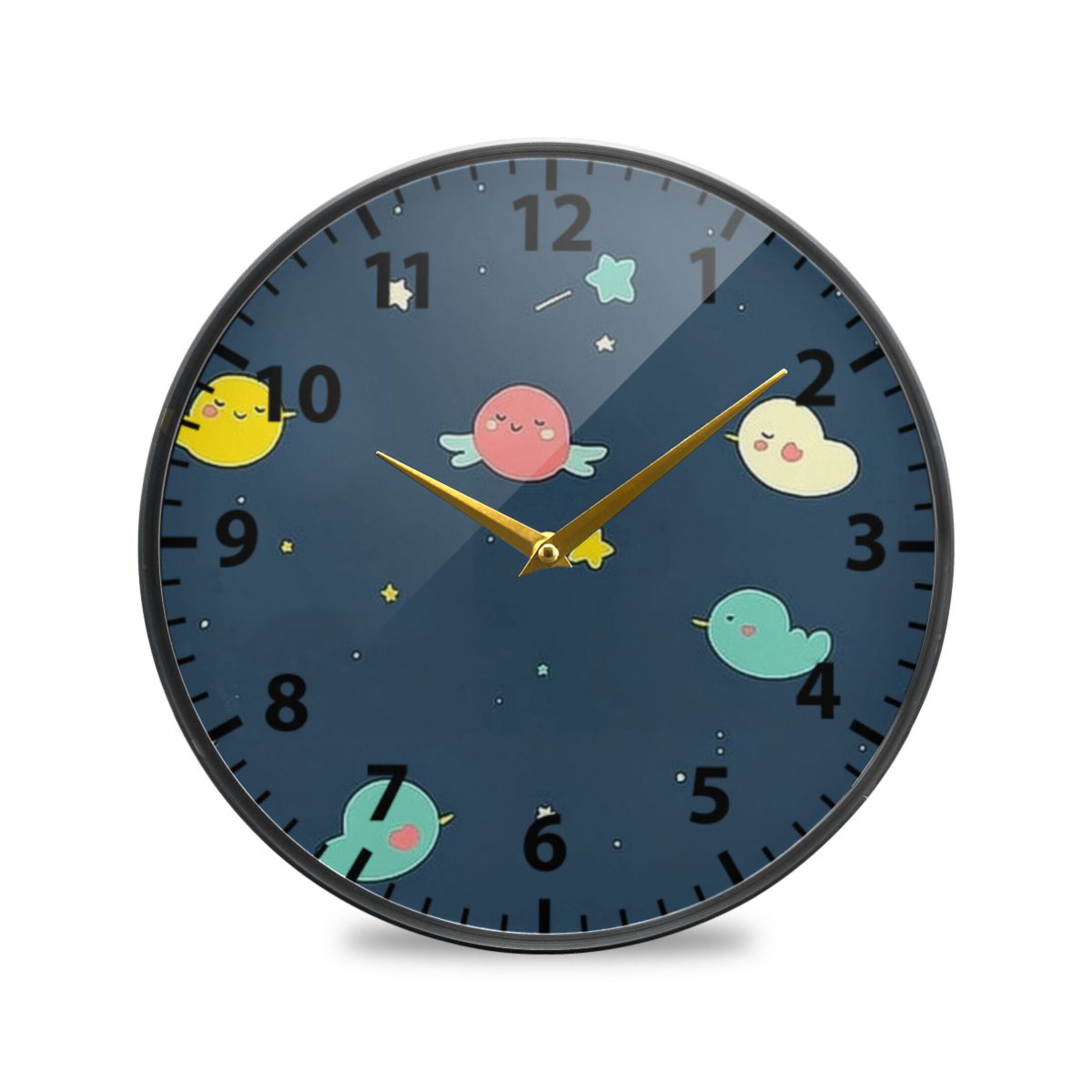 Acrylic Wall and Table Clock Birds in The Night Sky 11.9in Modern Decor ...