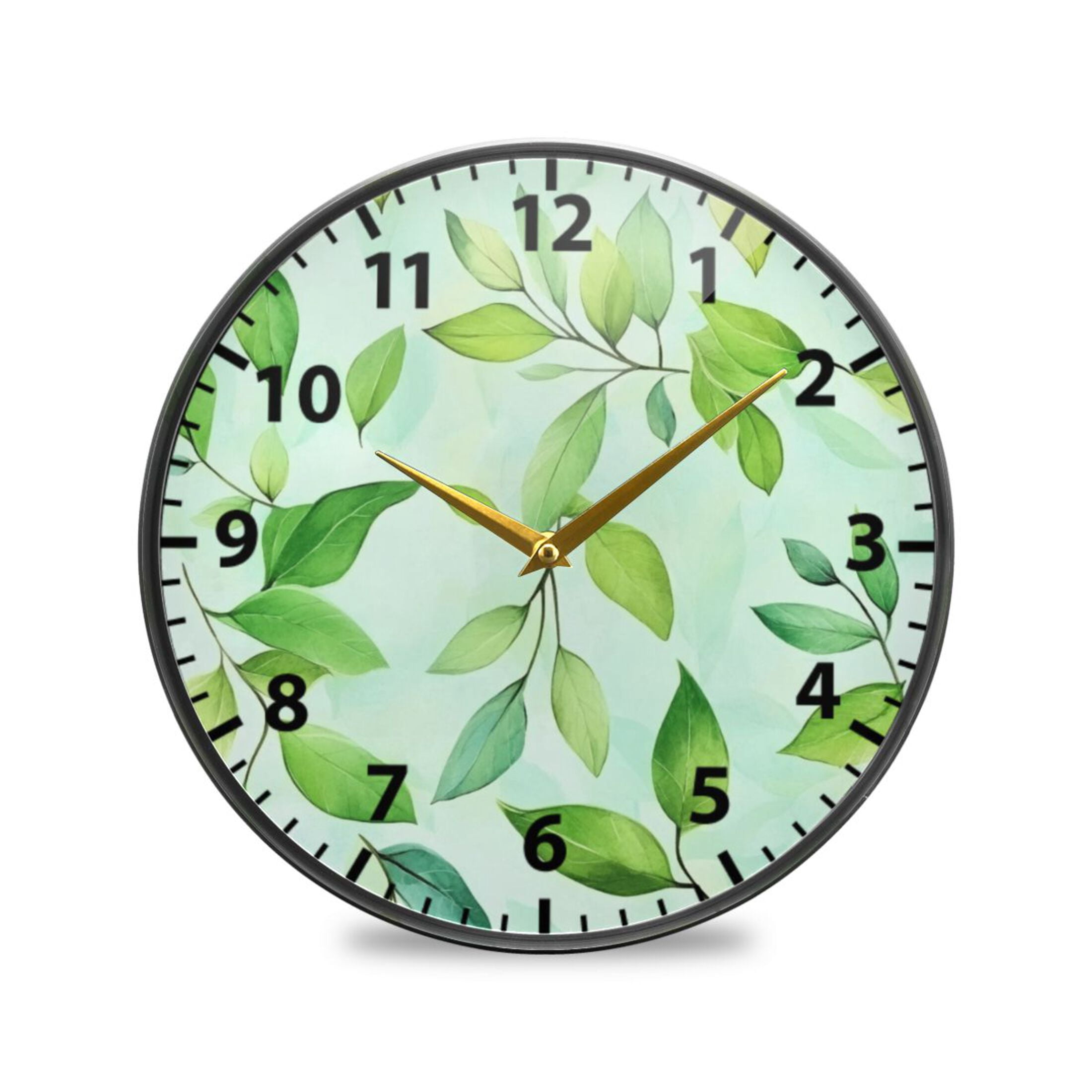 Acrylic Wall and Table Clock Branch with New Leaves 11.9in Modern Decor ...