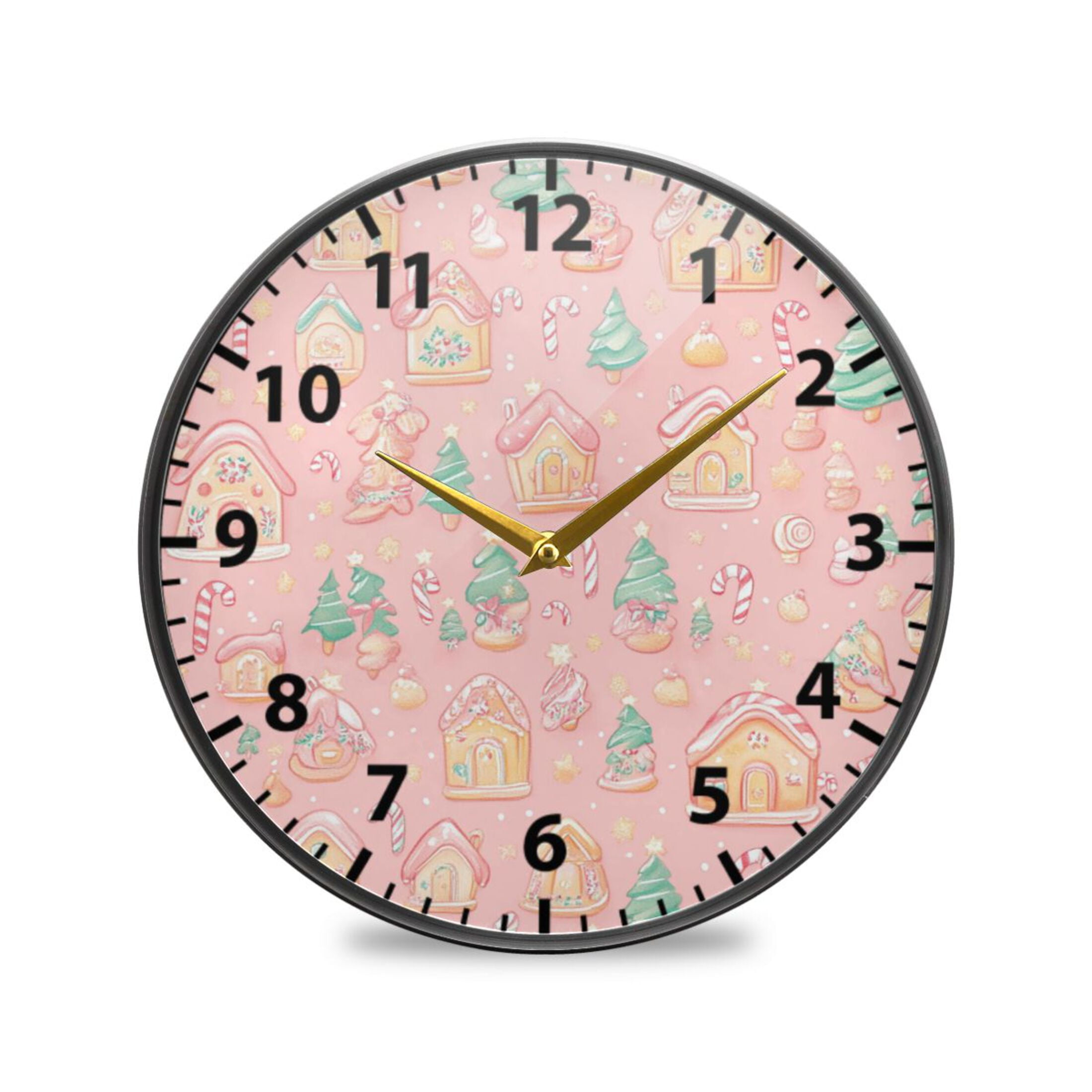 Acrylic Wall and Table Clock Candy House Pattern 11.9in Modern Decor ...