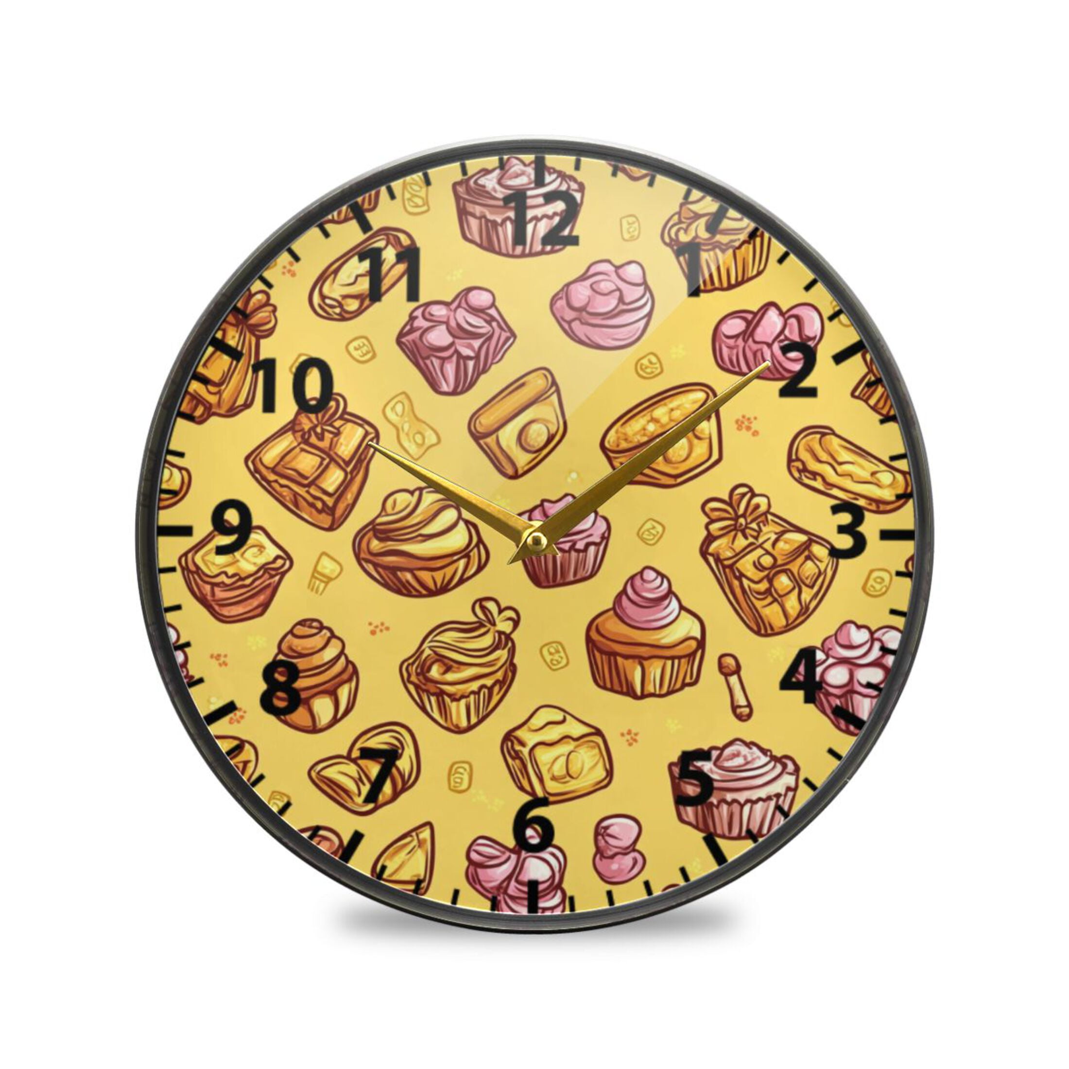 Acrylic Wall and Table Clock Candy Themed Retro Pattern 11.9in Modern ...