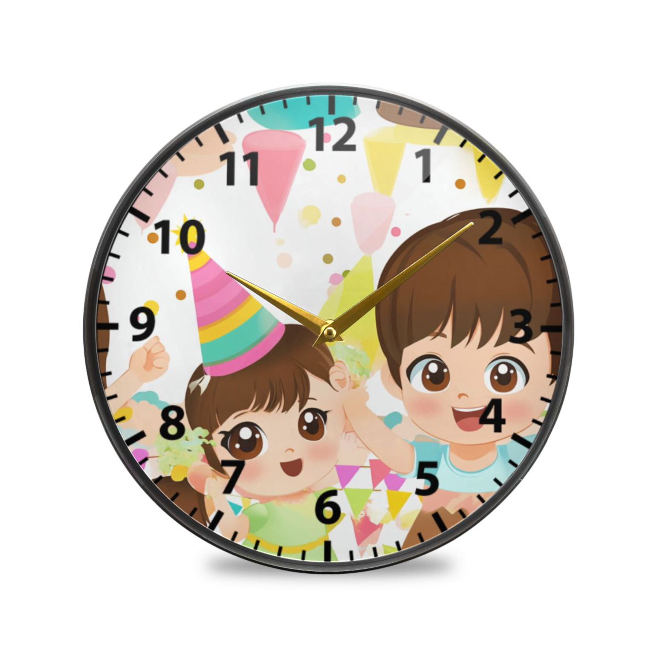 Celebrate The Party Wall Clock Modern Decor Acrylic Clock Golden Hands ...