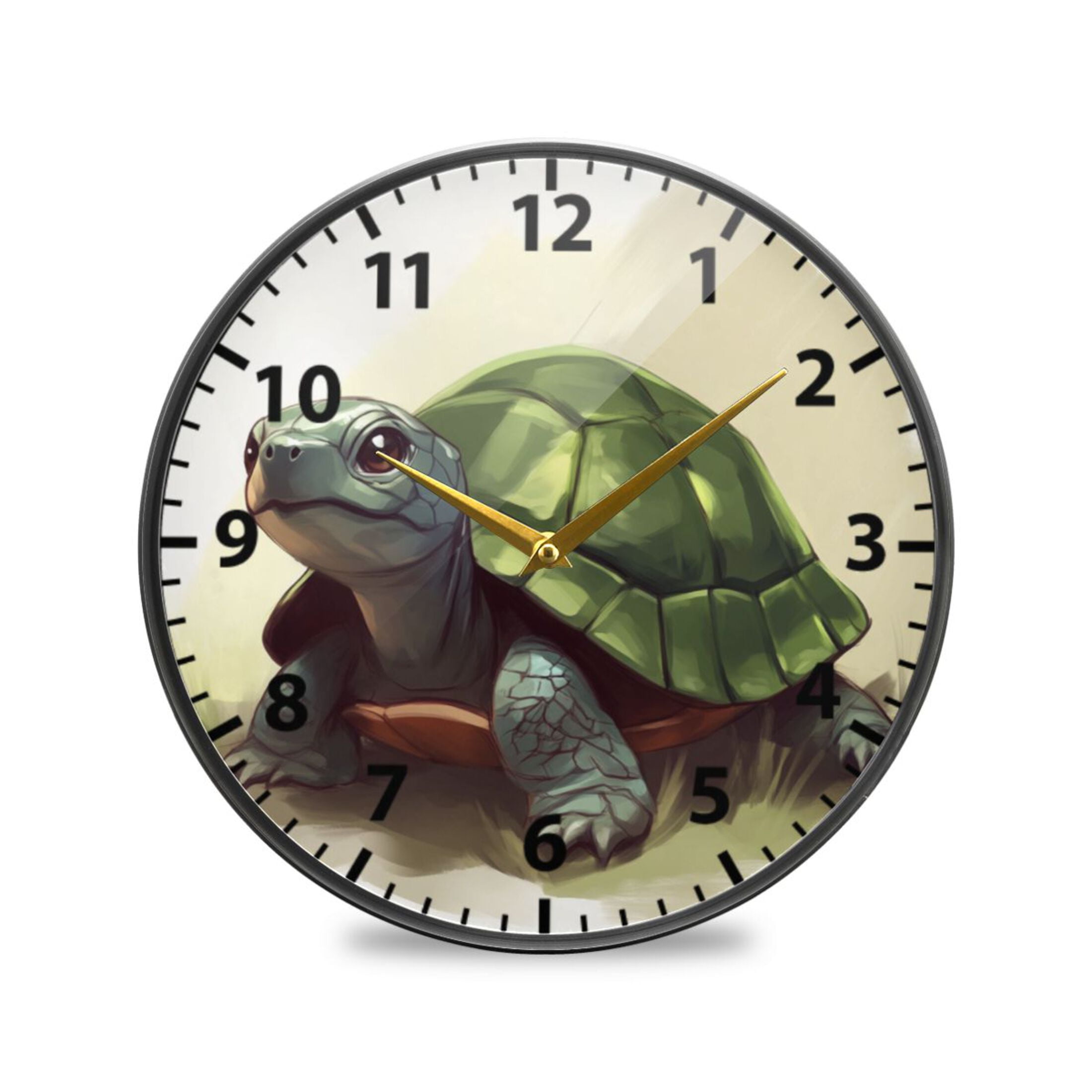 Acrylic Wall and Table Clock Child's Sketch Turtle 11.9in Modern Decor ...
