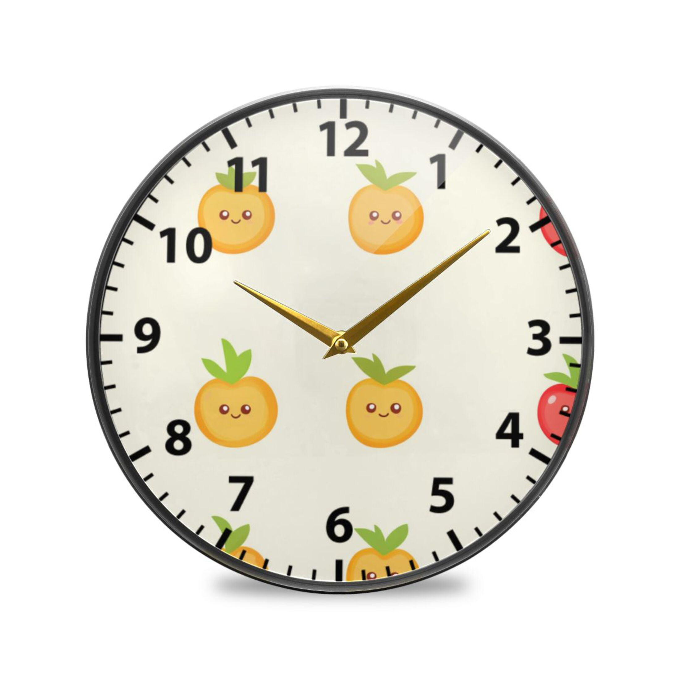 Childlike Fruit Pattern Design Wall Clock Modern Decor Acrylic Clock ...
