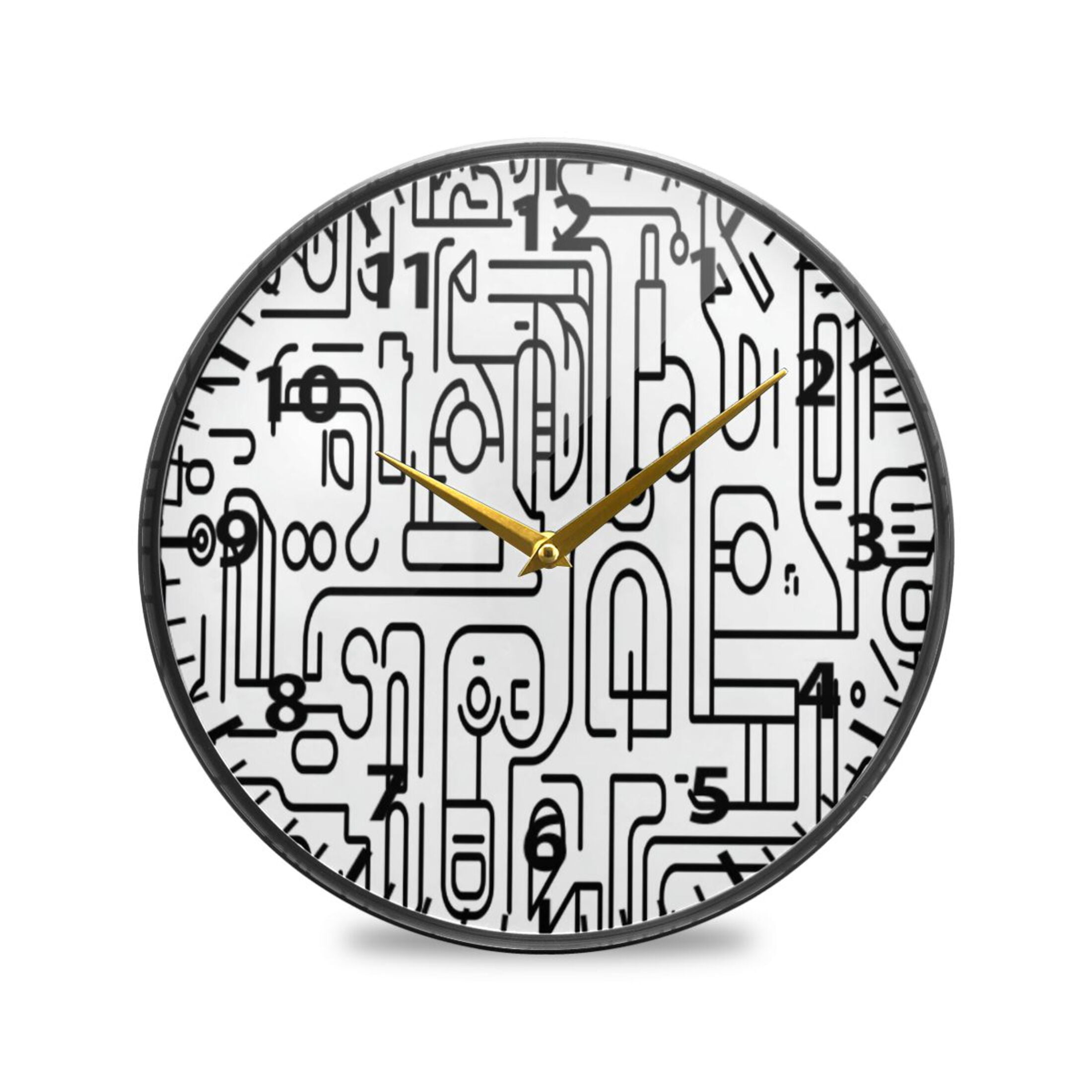 Acrylic Wall and Table Clock Complex Line Patterns 11.9in Modern Decor ...