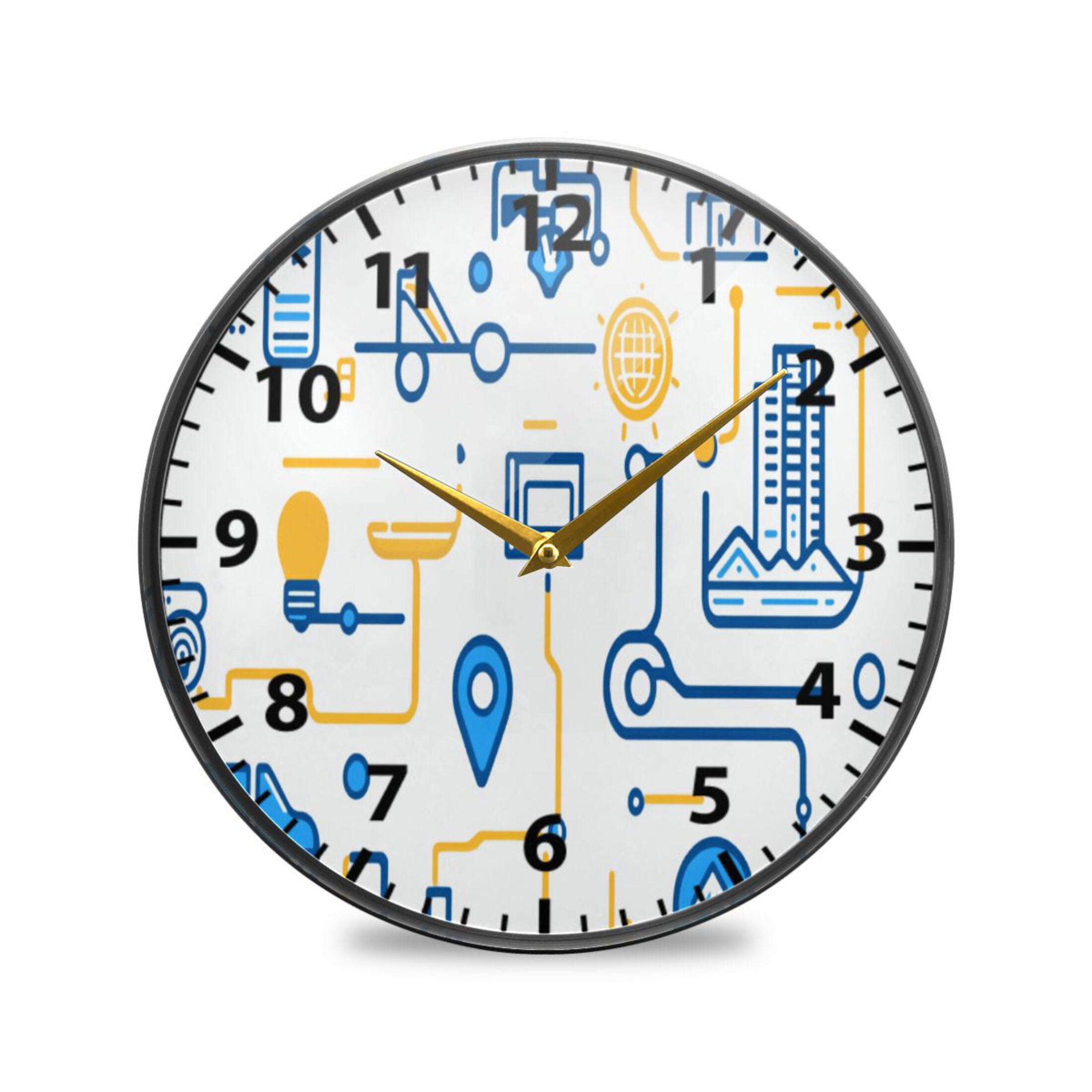 Acrylic Wall and Table Clock Connected Elements 11.9in Modern Decor ...