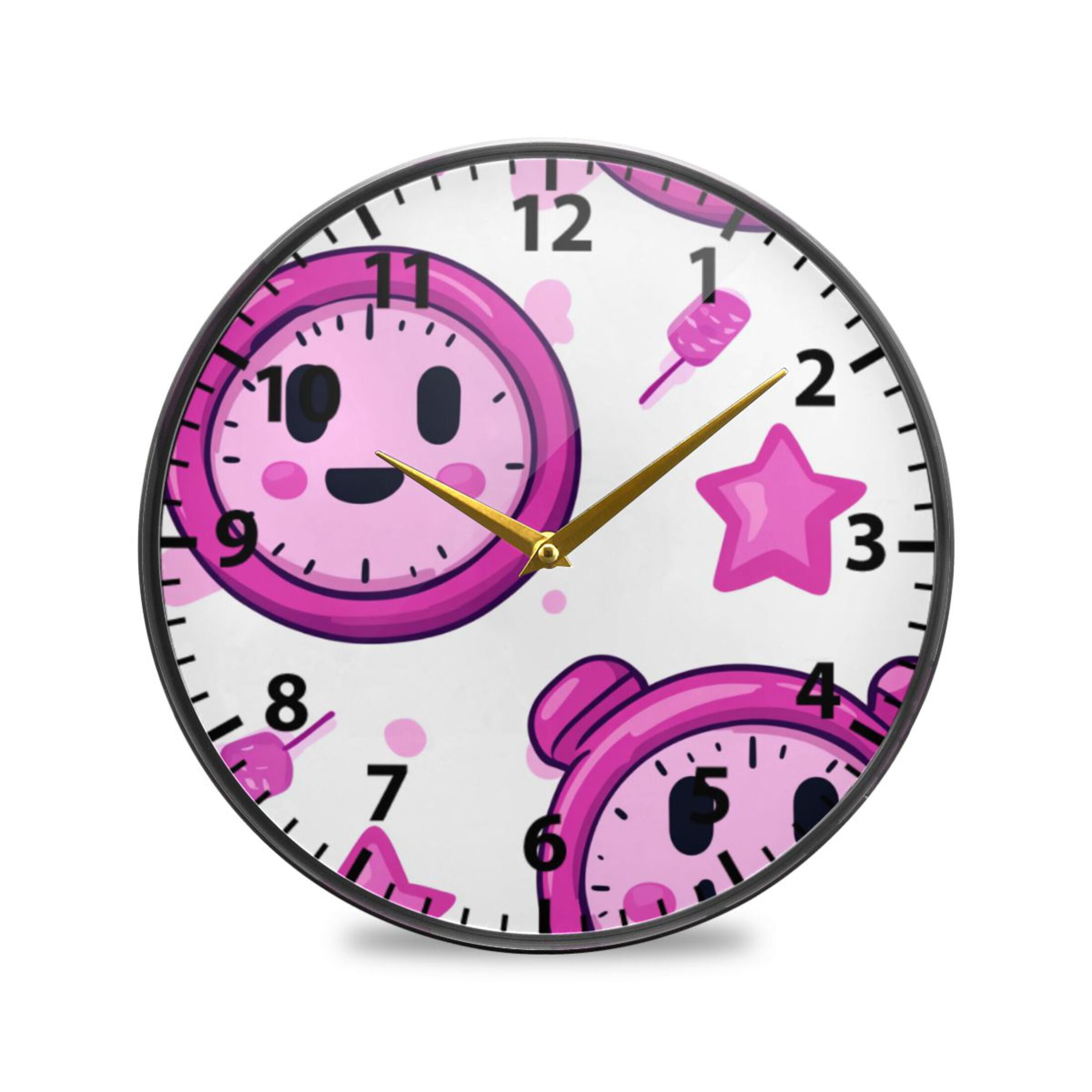 Acrylic Wall and Table Clock Cute Alarm Clock Pattern 9.5in Modern ...