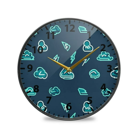 Dynamic Weather Symbols Wall Clock Modern Decor Acrylic Clock Golden ...