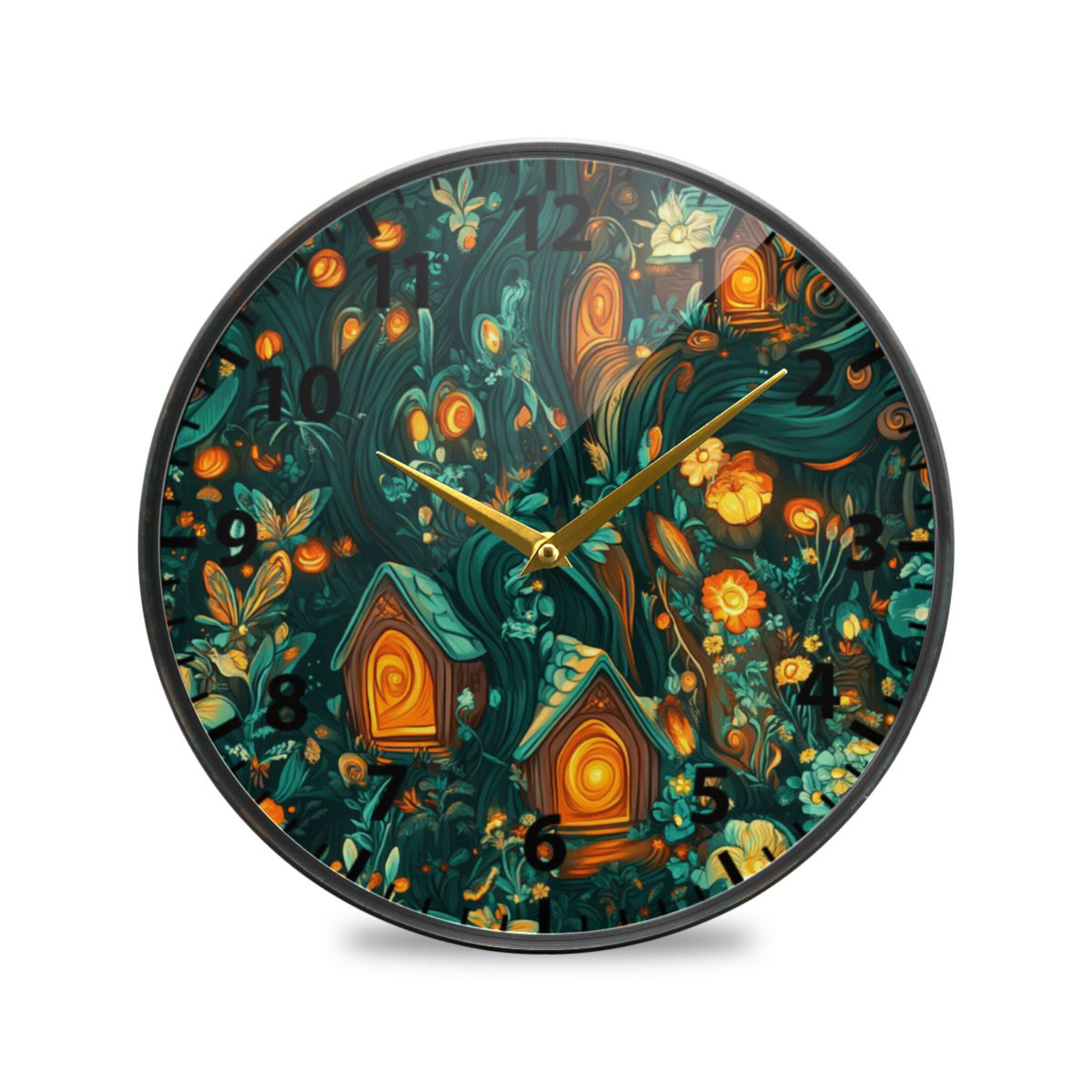 Acrylic Wall and Table Clock Enchanted Forest 9.5in Modern Decor with ...