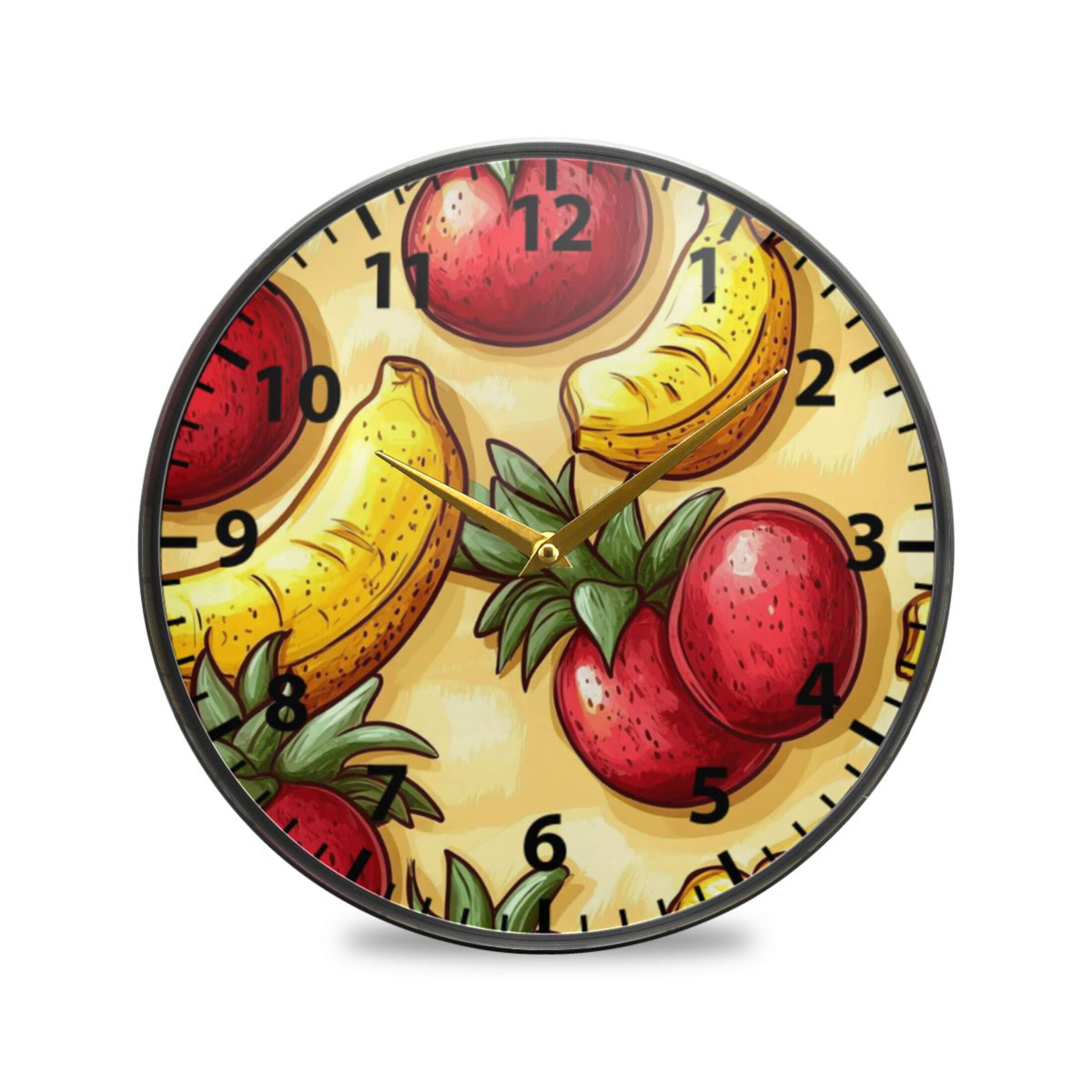 Acrylic Wall and Table Clock Featured Fruit Design 9.5in Modern Decor ...