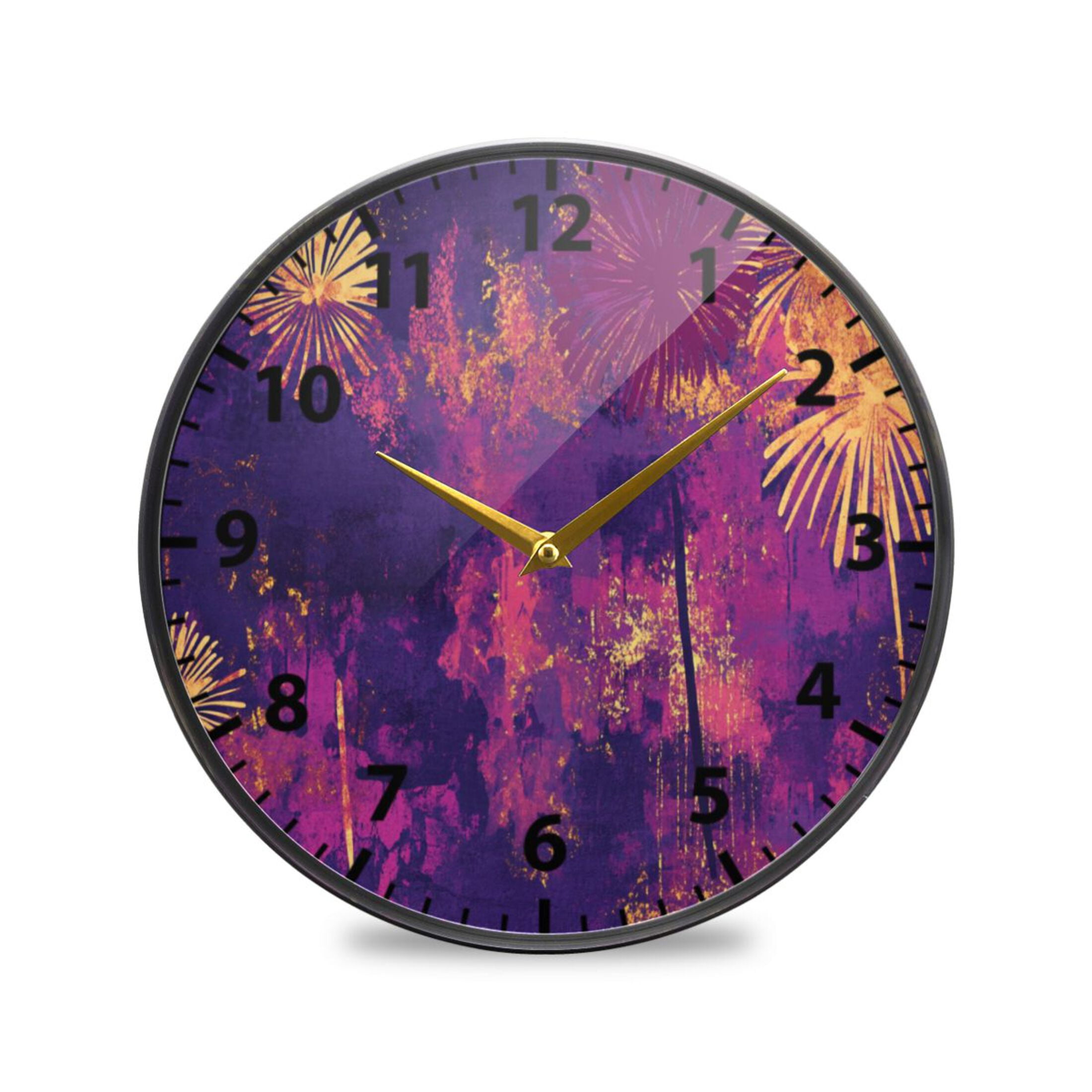 Acrylic Wall and Table Clock Fireworks Pattern 11.9in Modern Decor with ...