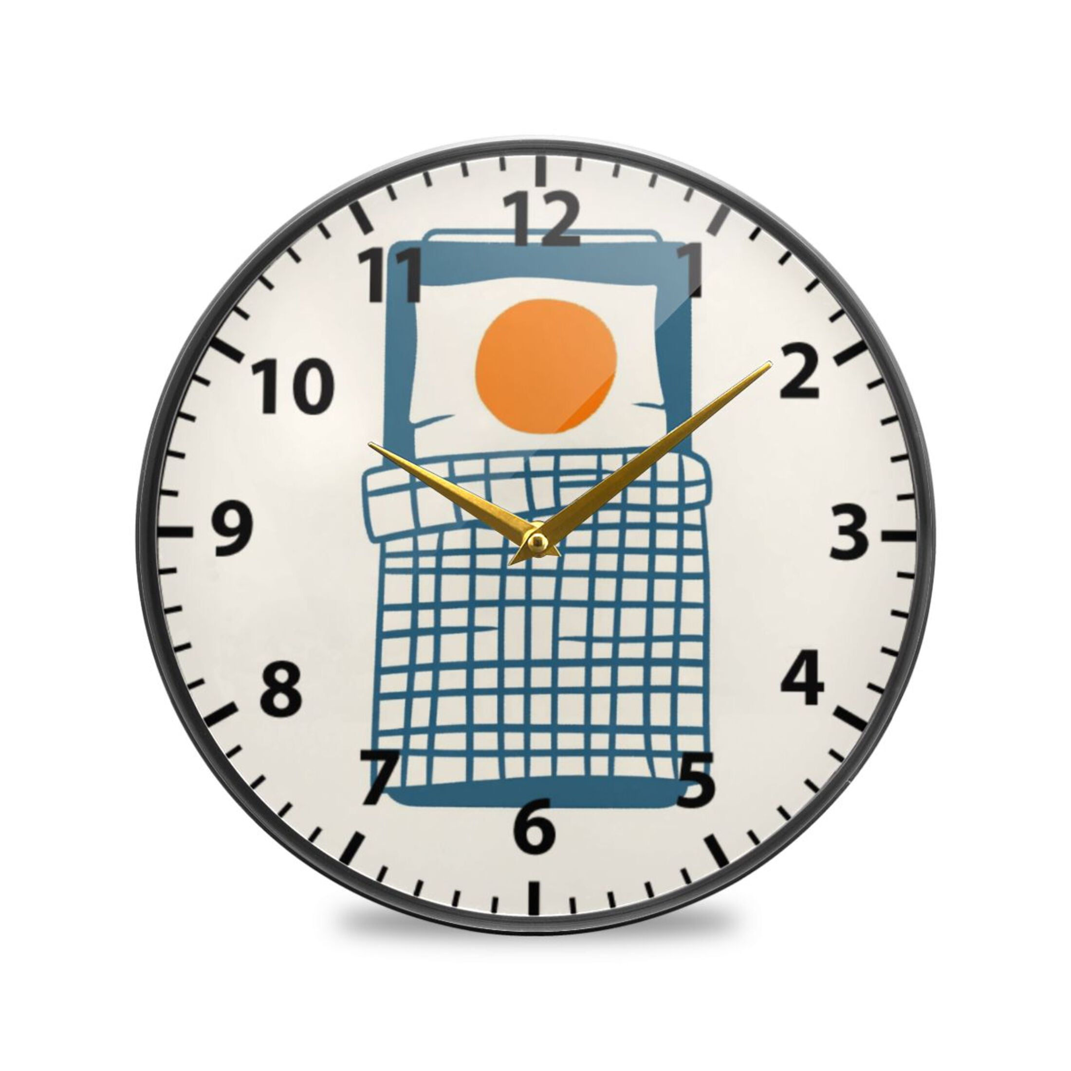 Acrylic Wall and Table Clock Fried Eggs 11.9in Modern Decor with Golden ...
