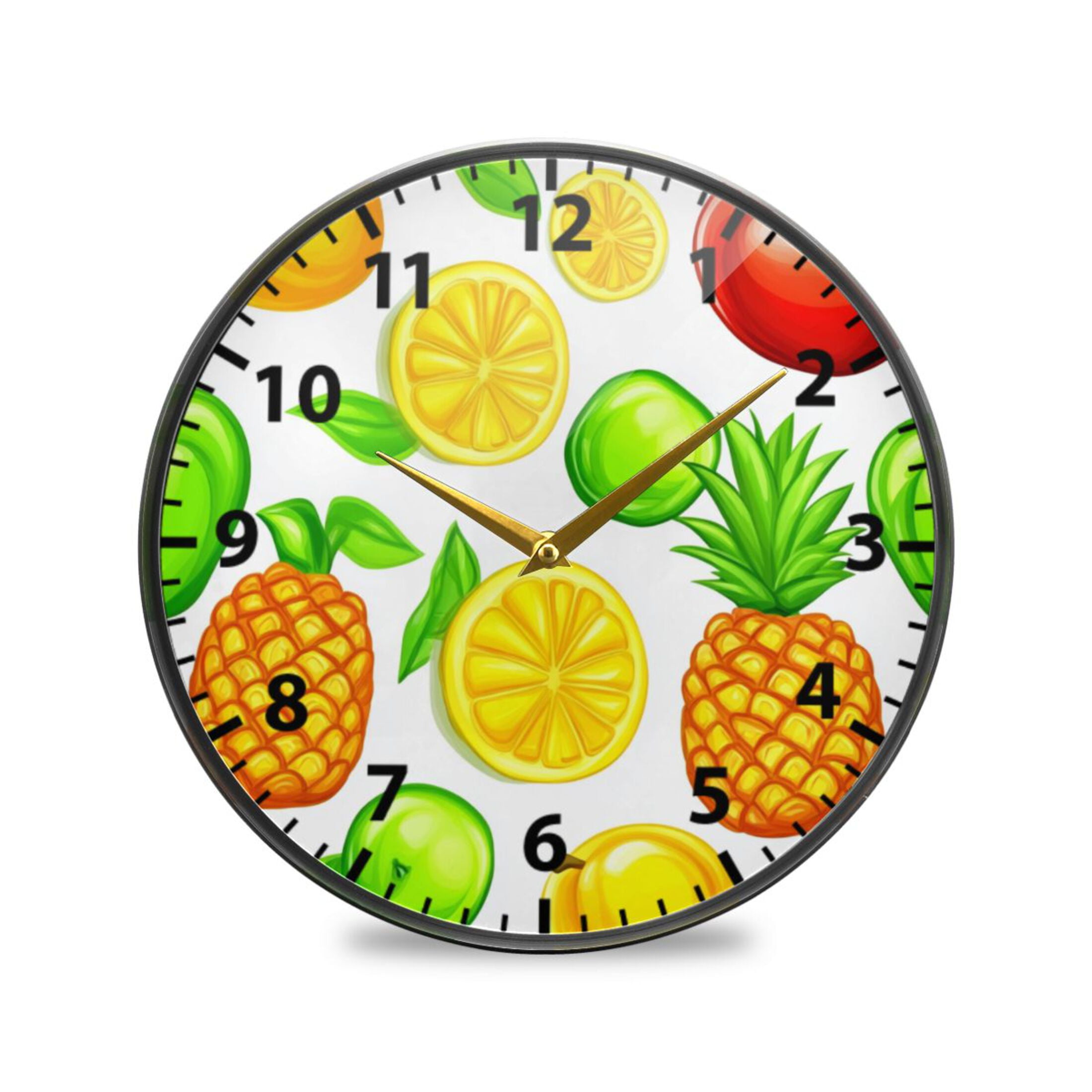 Acrylic Wall and Table Clock Fruit Element Pattern 11.9in Modern Decor ...