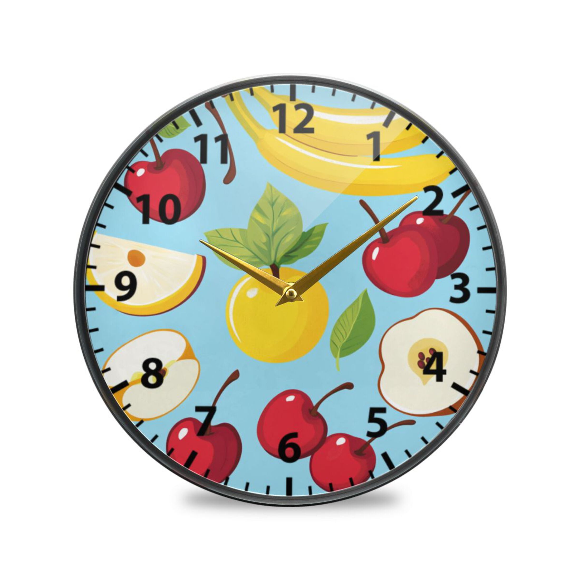 Acrylic Wall and Table Clock Fruit Icons Design 11.9in Modern Decor ...