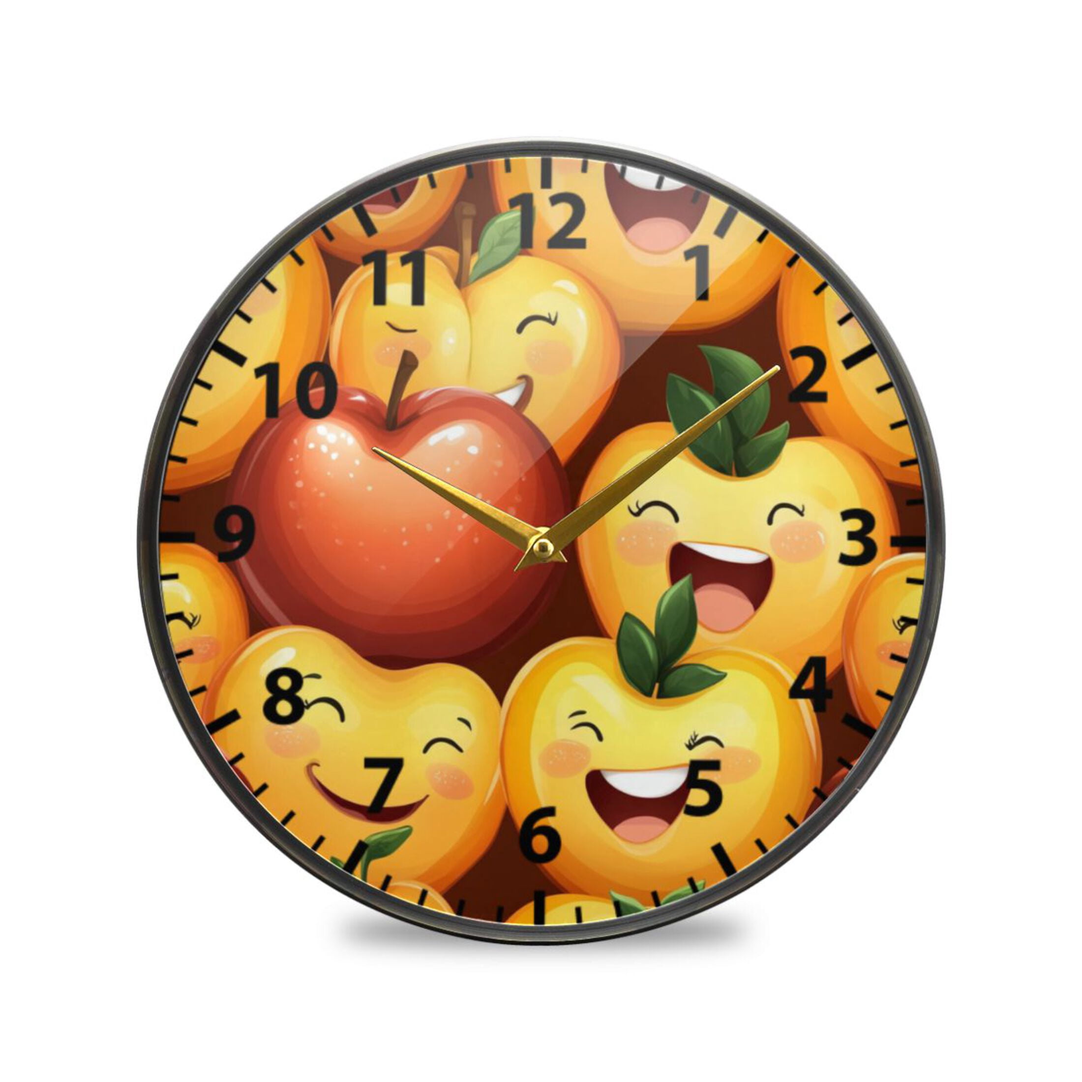Fruit Themed Design Pattern Wall Clock Modern Decor Acrylic Clock ...
