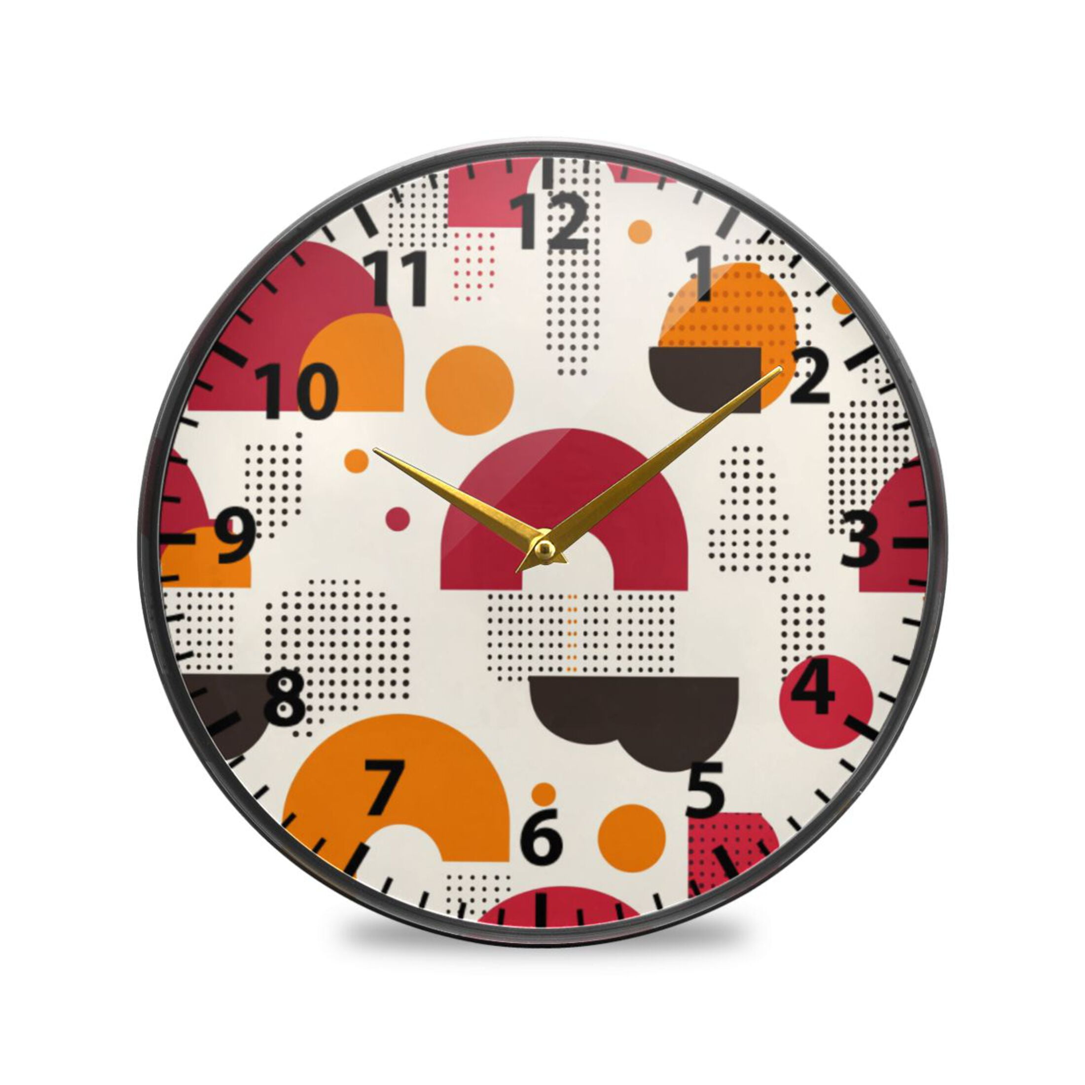 Acrylic Wall and Table Clock Geometric Shapes Pattern Design 11.9in ...