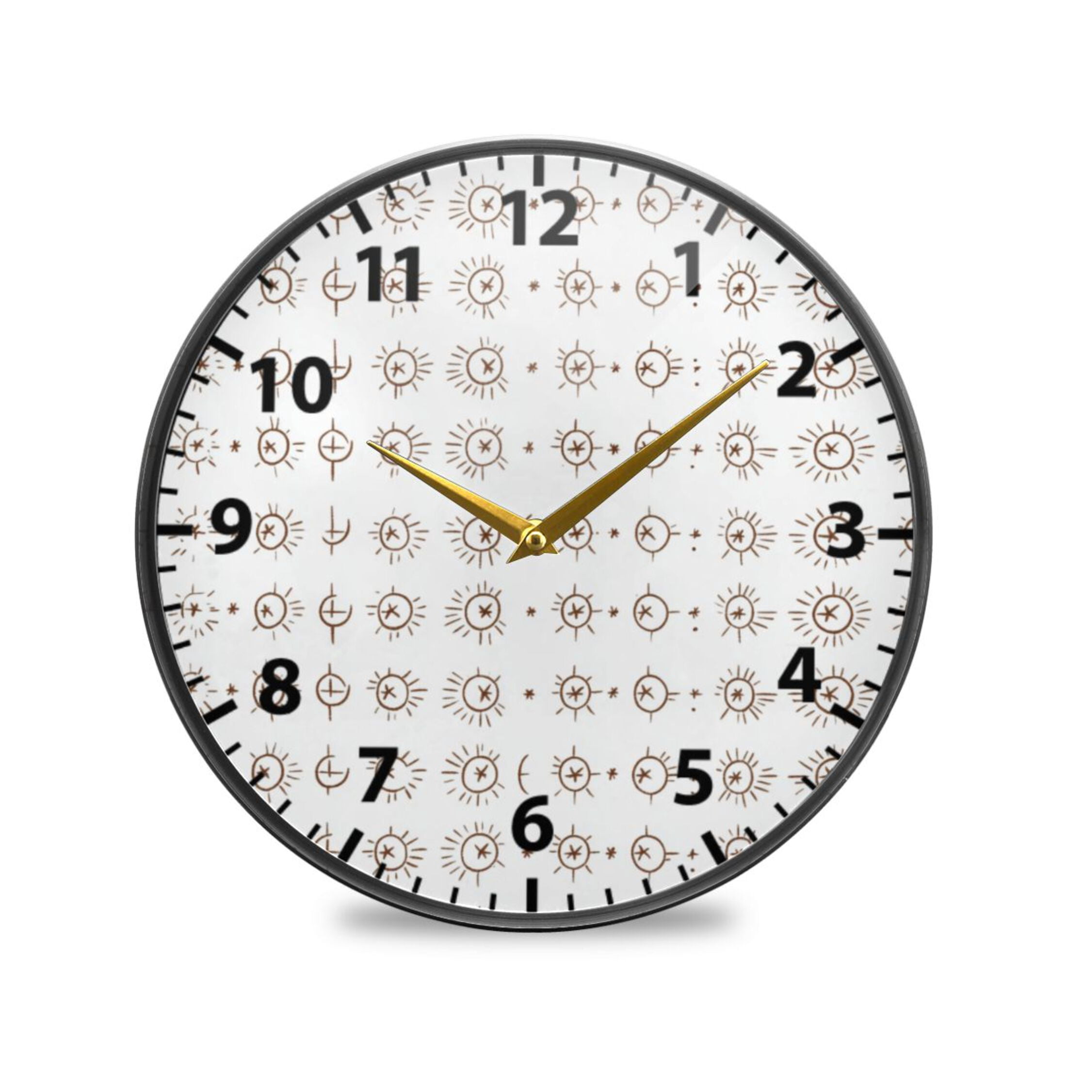 Acrylic Wall and Table Clock Geometric Symbols Pattern 9.5in Modern ...