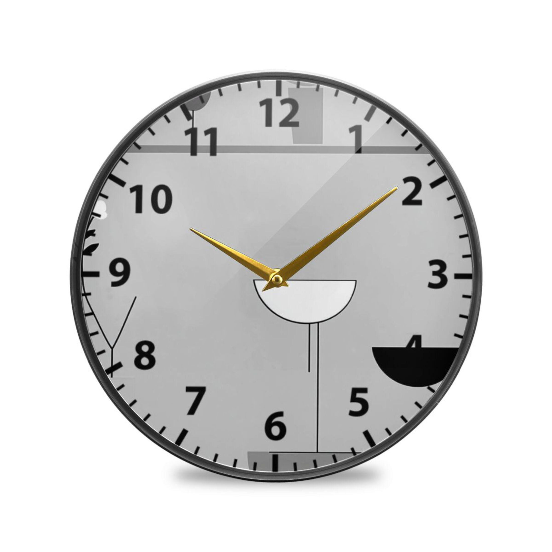 Geometric Vase Arrangement Wall Clock Modern Decor Acrylic Clock Golden ...