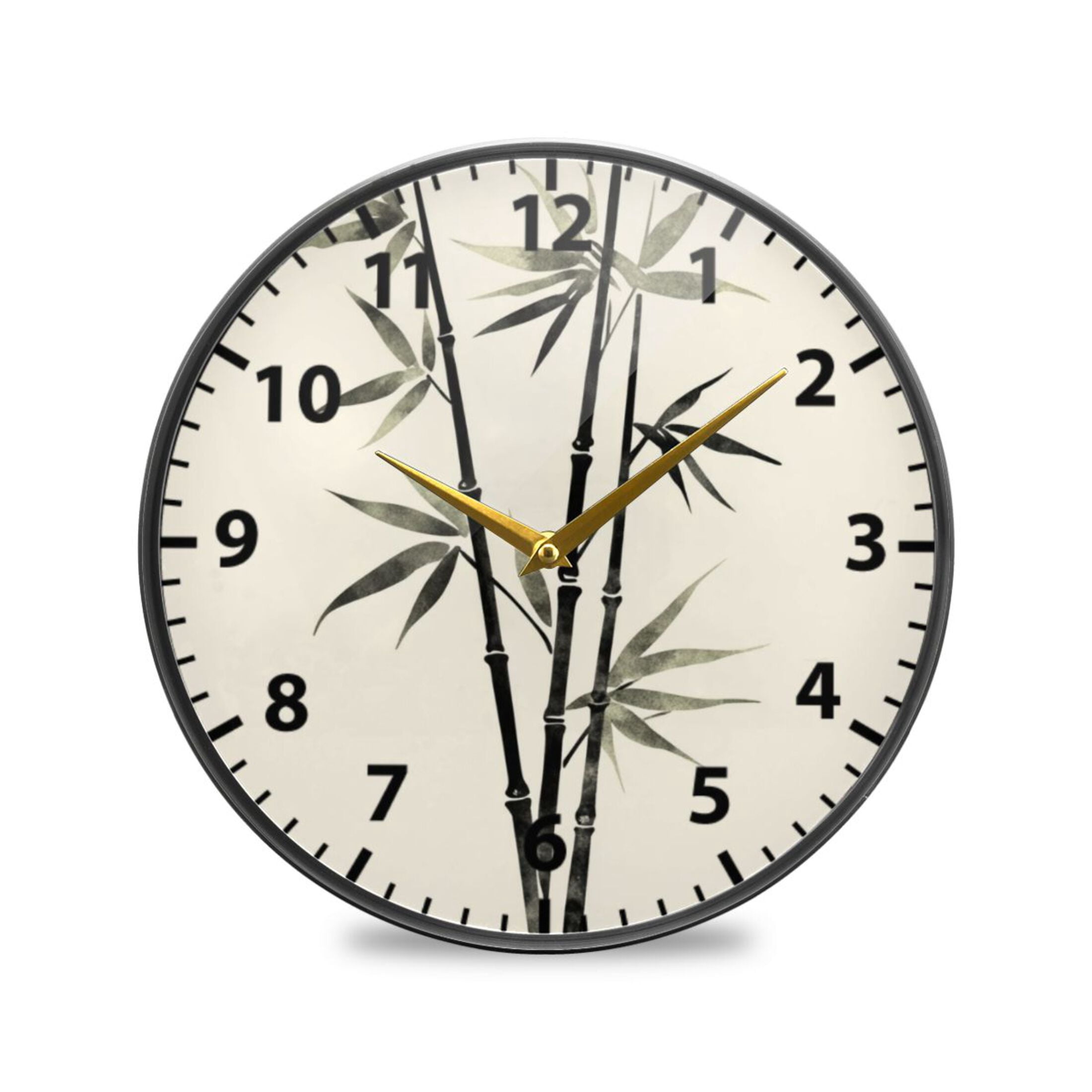 Acrylic Wall and Table Clock Green Leaves 11.9in Modern Decor with ...