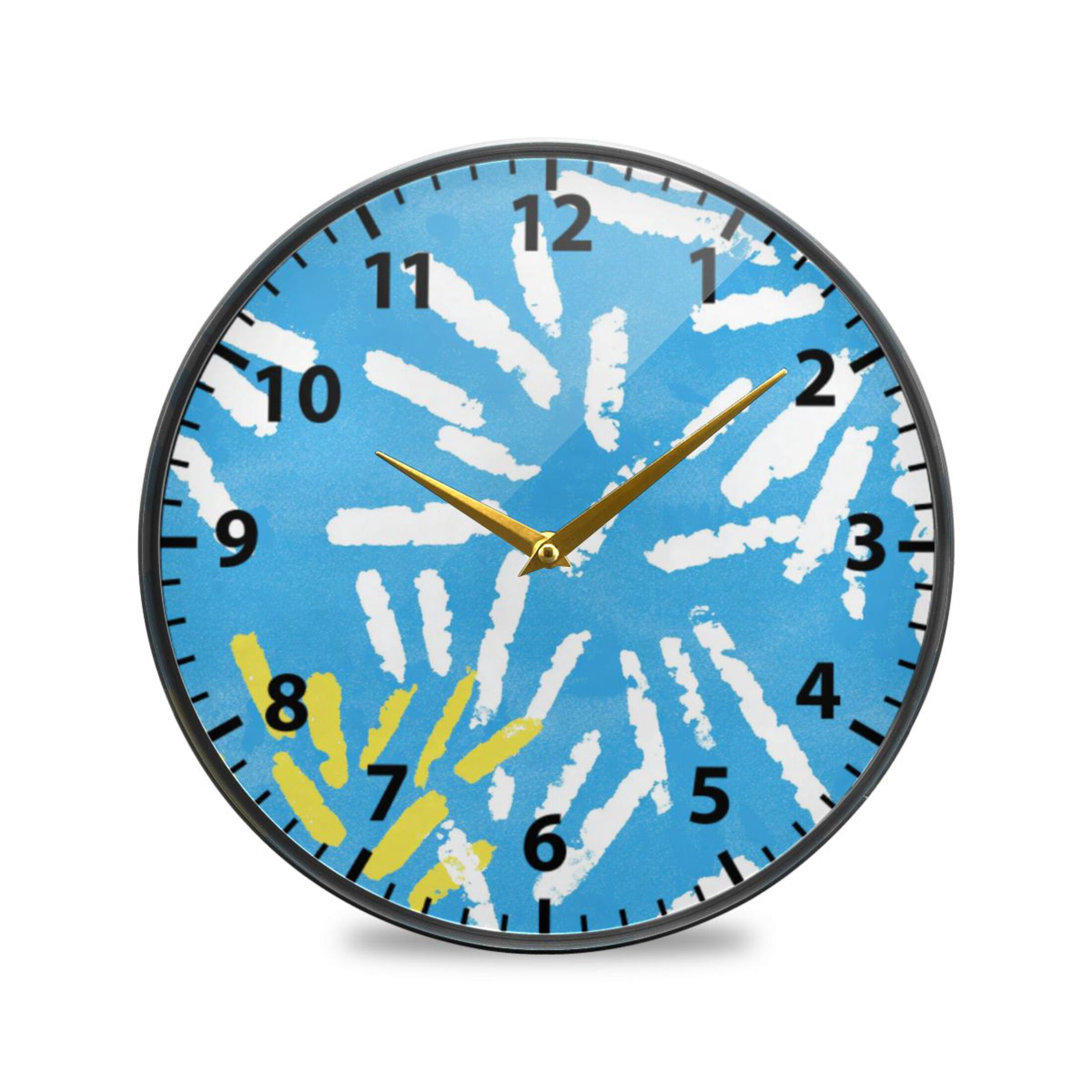Hand Drawn Simple Lines Wall Clock Modern Decor Acrylic Clock Golden ...