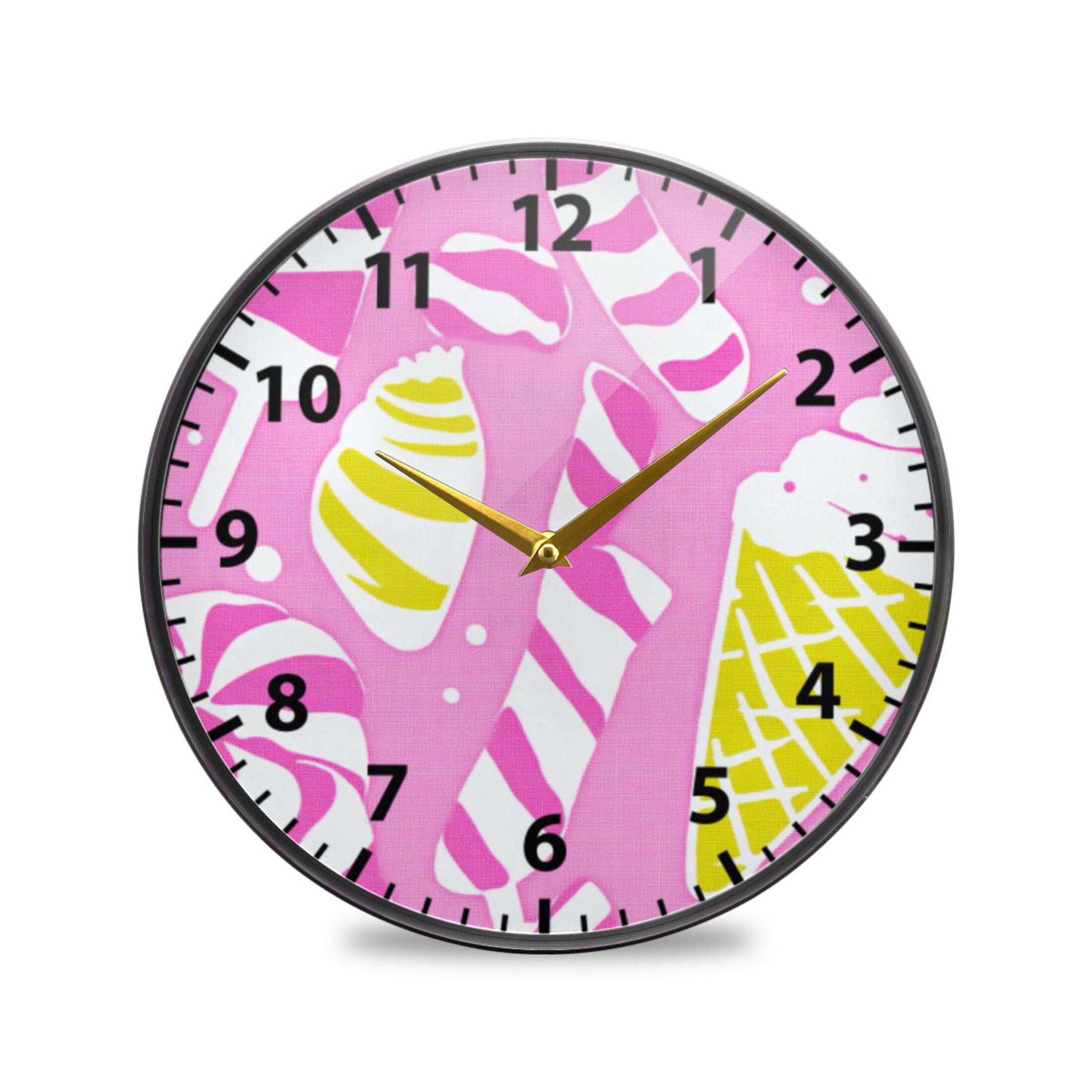 Acrylic Wall and Table Clock Illustrated Candies and Ice Cream 11.9in ...