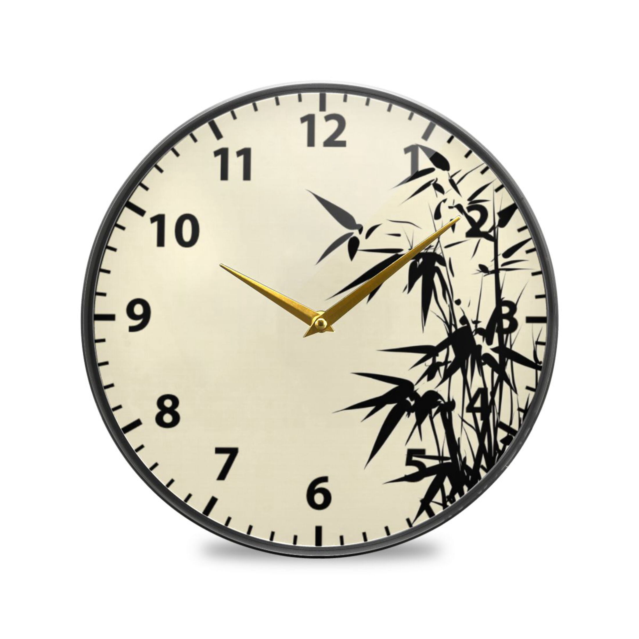 Ink Wash Painting Wall Clock Modern Decor Acrylic Clock Golden Hands 9 ...