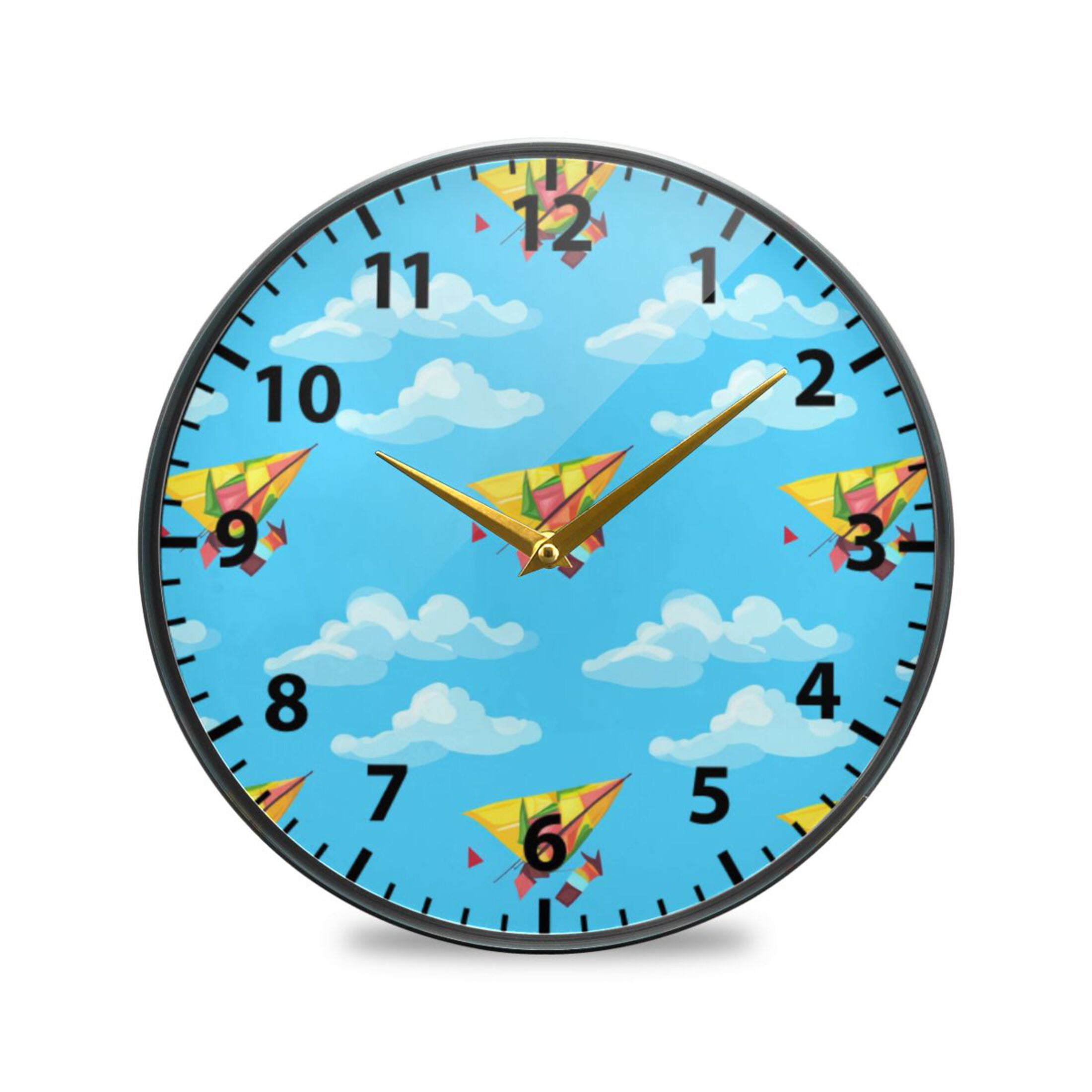 Acrylic Wall and Table Clock Kite Pattern 11.9in Modern Decor with ...
