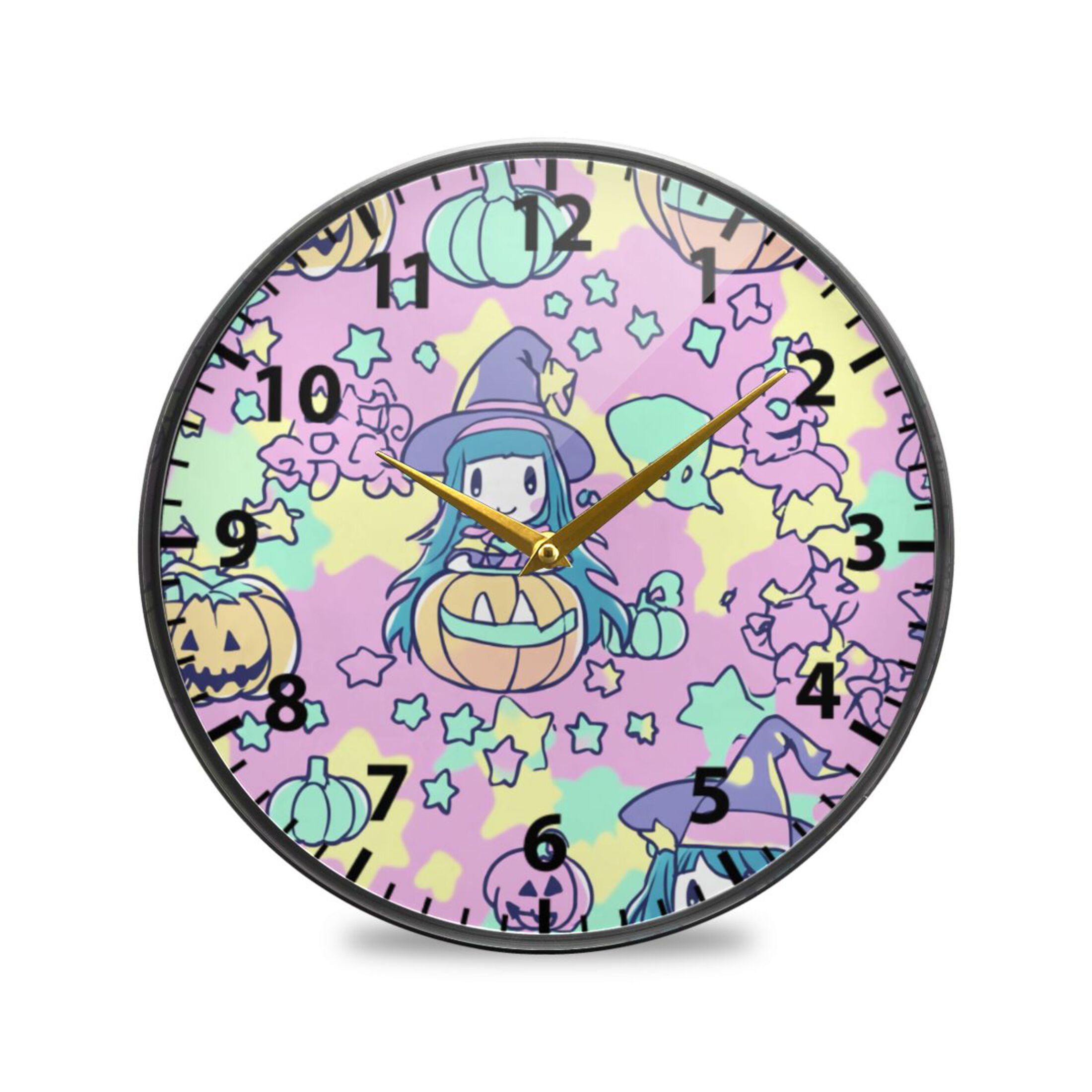 Acrylic Wall and Table Clock Little Witches 9.5in Modern Decor with ...