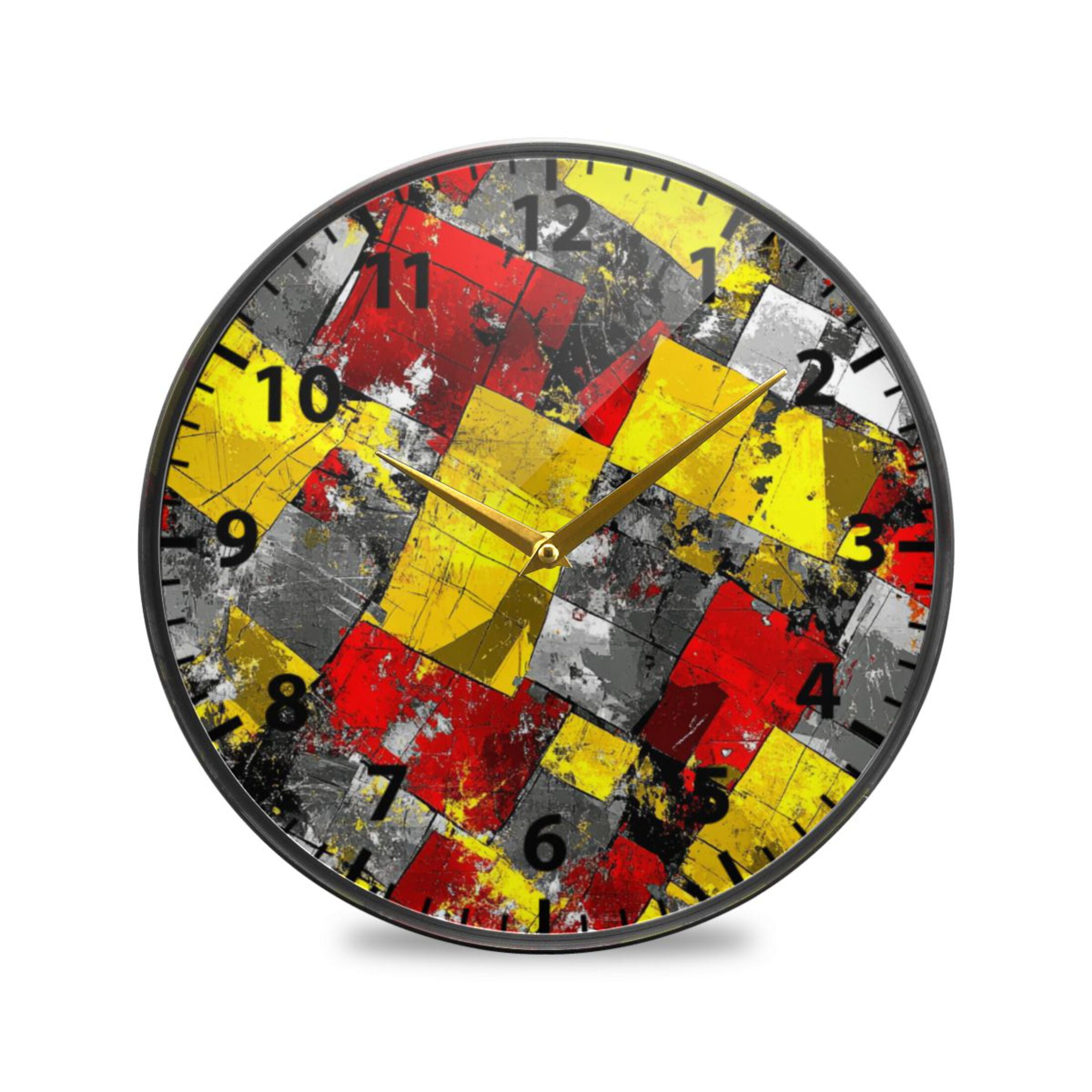 Modern Abstract Shapes Wall Clock Modern Decor Acrylic Clock Golden ...