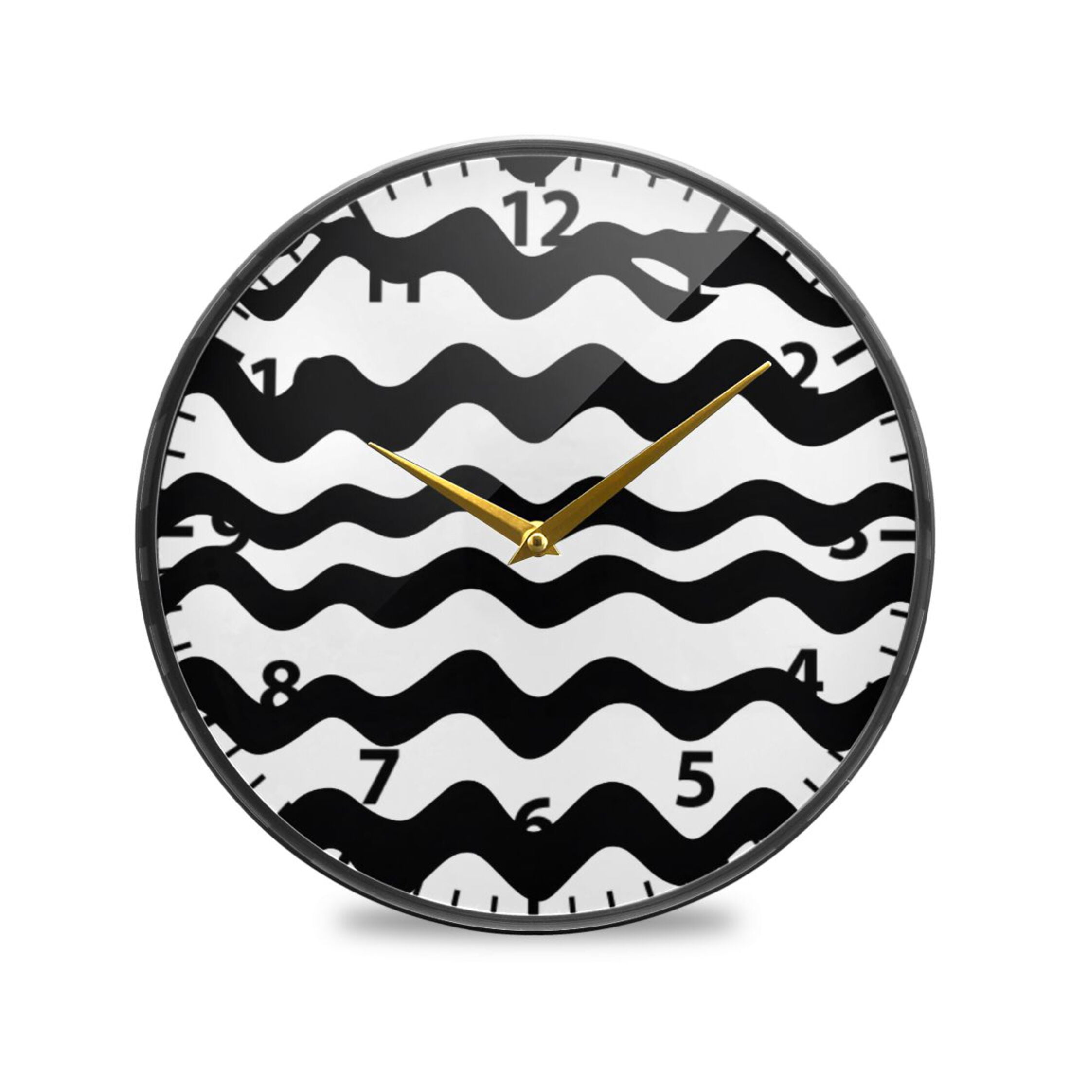 Acrylic Wall and Table Clock Modern Design Wavy 9.5in Modern Decor with ...