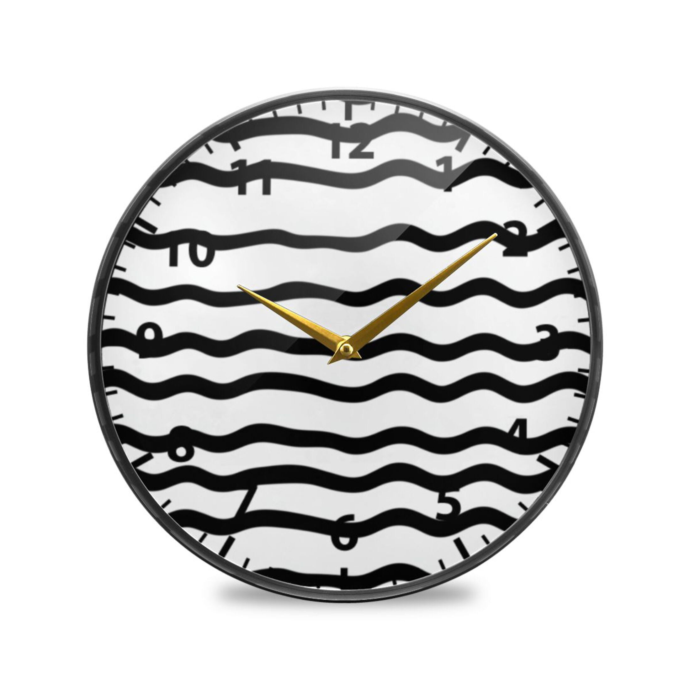 Acrylic Wall and Table Clock Modern Wavy Pattern 9.5in Modern Decor ...