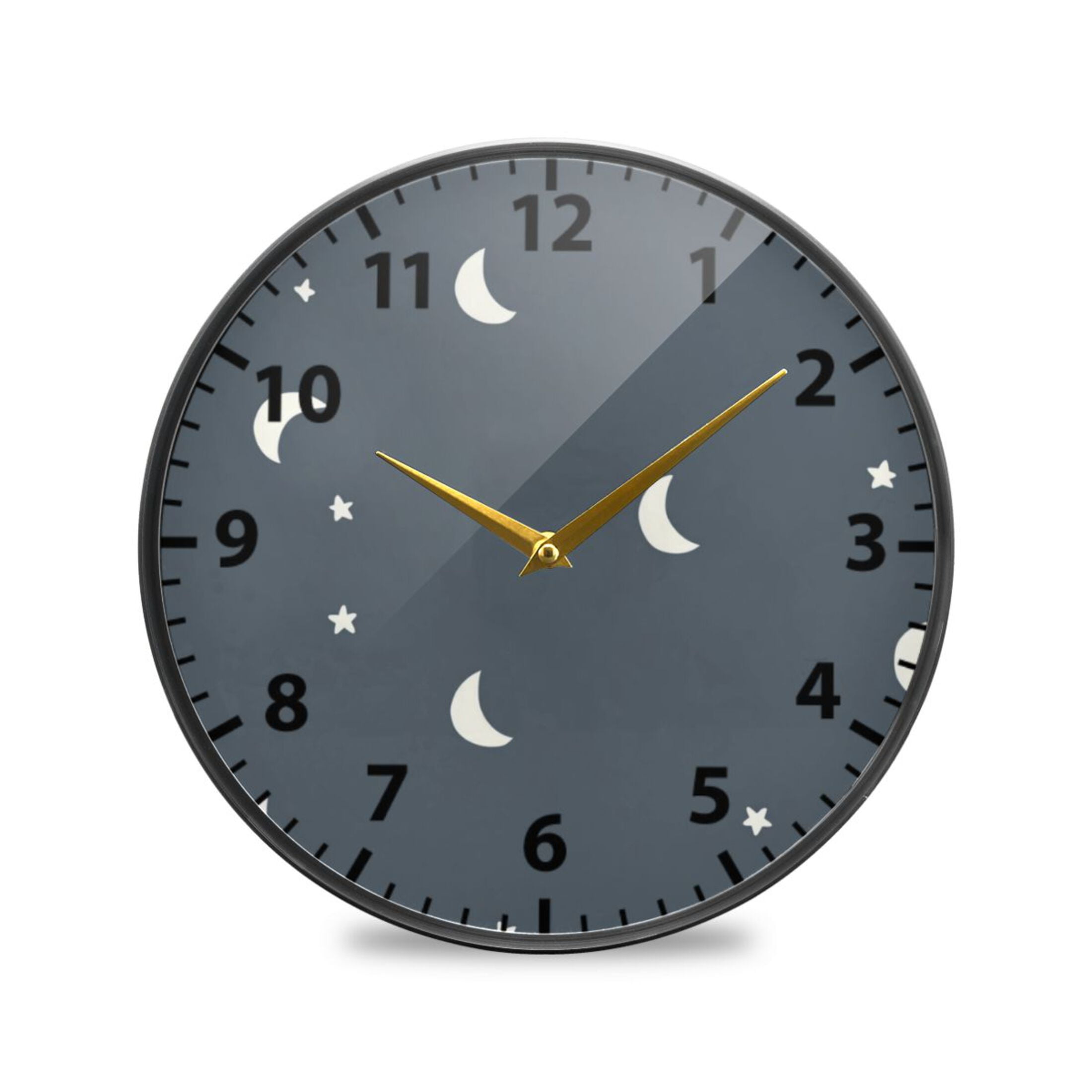 Acrylic Wall and Table Clock Moon and Star Pattern Design 11.9in Modern ...