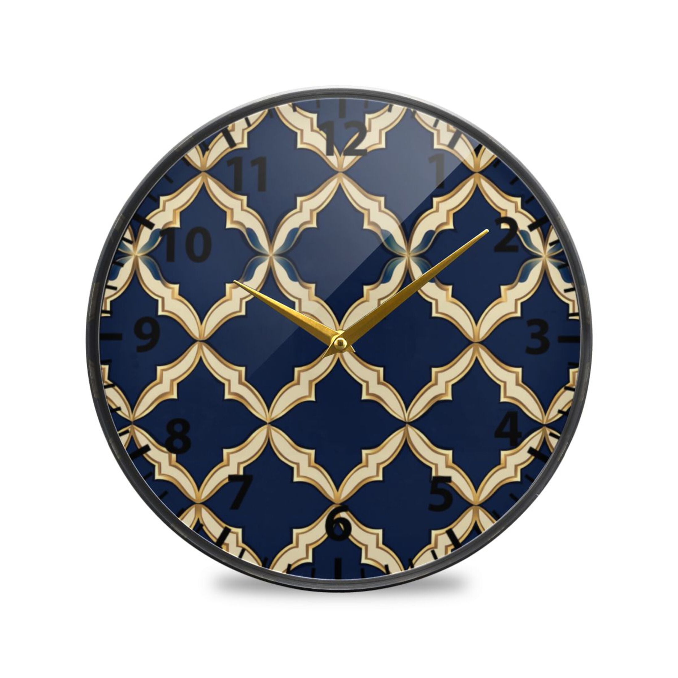 Acrylic Wall and Table Clock Moroccan Stripe Pattern 11.9in Modern ...