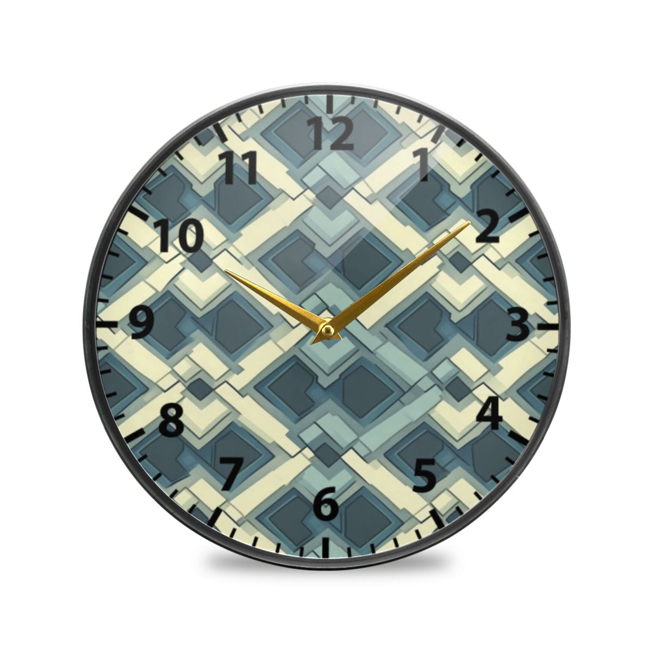 Acrylic Wall and Table Clock Mosaic Pattern 11.9in Modern Decor with ...