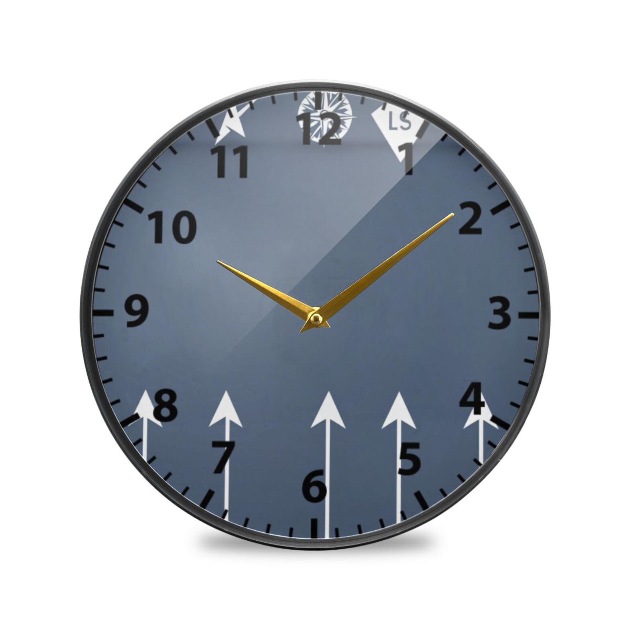 Nautical Symbols and Arrows Wall Clock Modern Decor Acrylic Clock Golden Hands 11.9in - Walmart.com