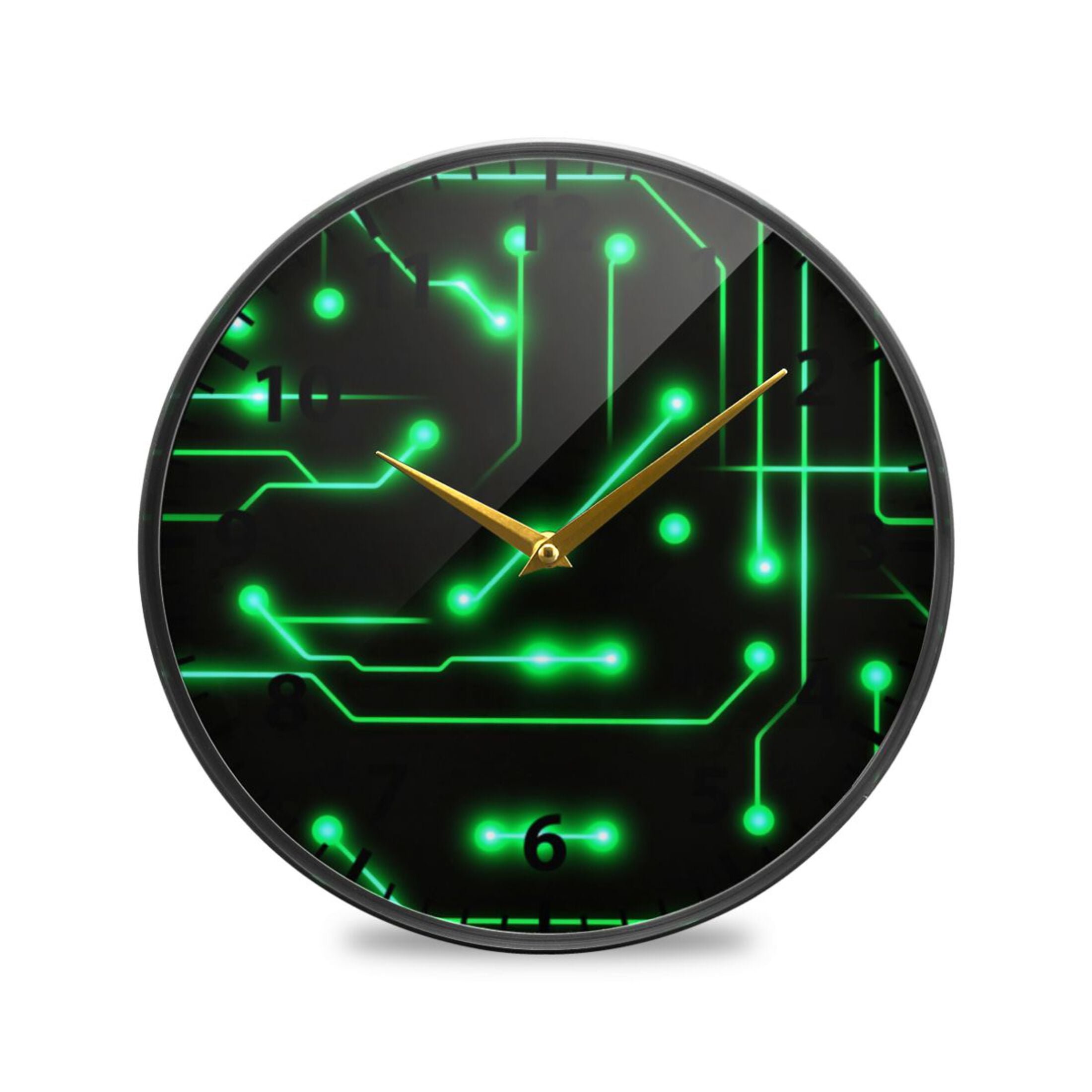 Acrylic Wall and Table Clock Neon Circuit Design 9.5in Modern Decor ...
