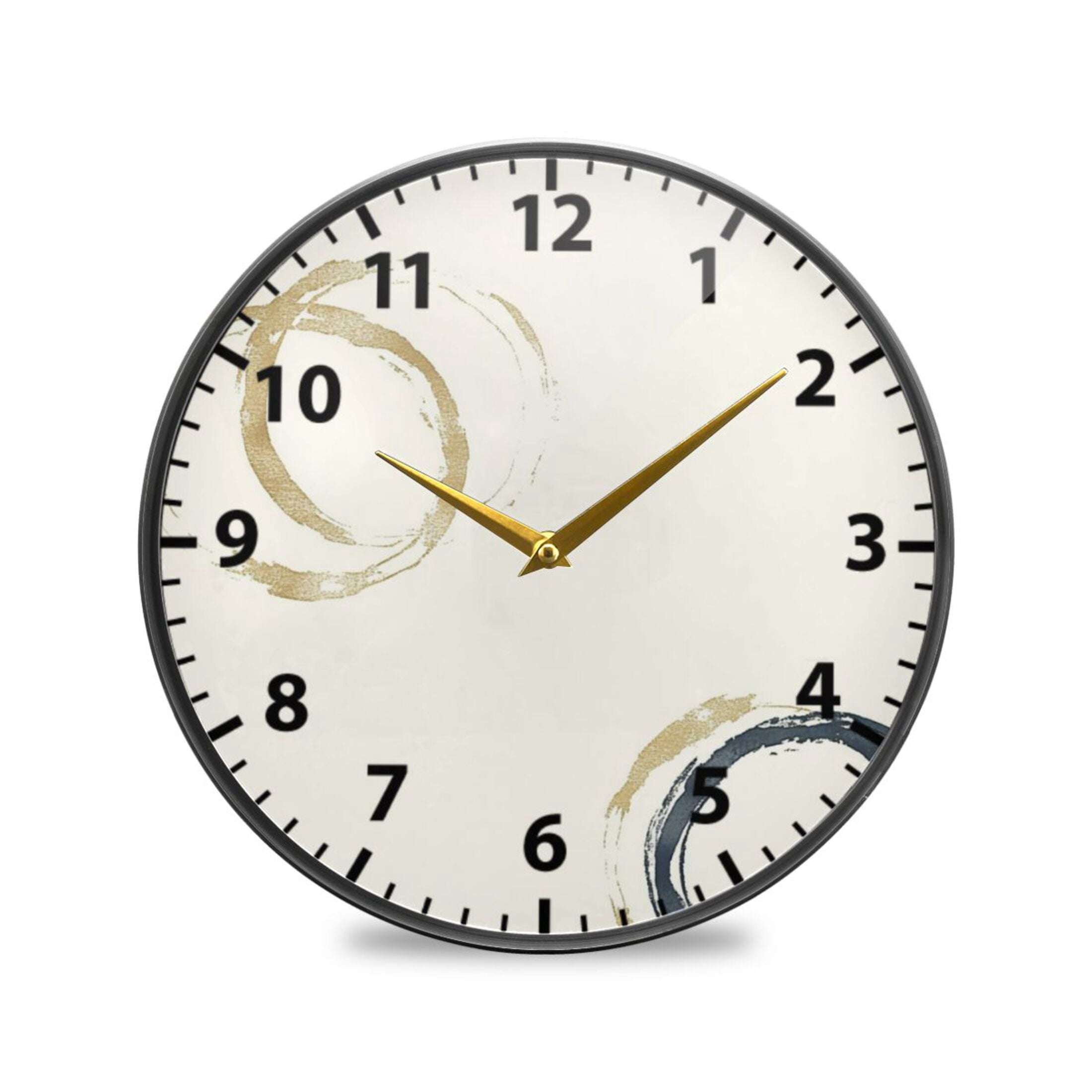 Overlapping Circles Wall Clock Modern Decor Acrylic Clock Golden Hands ...