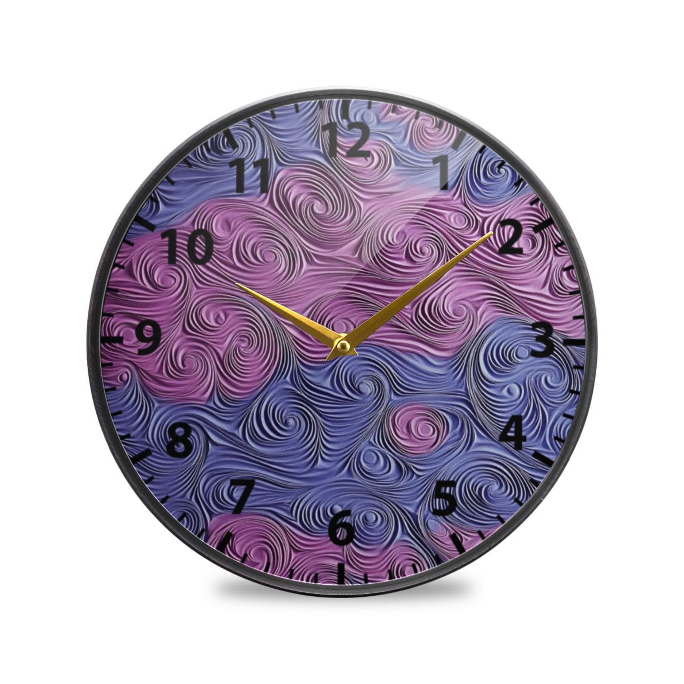 Acrylic Wall and Table Clock Overlapping Waves Pattern 9.5in Modern ...