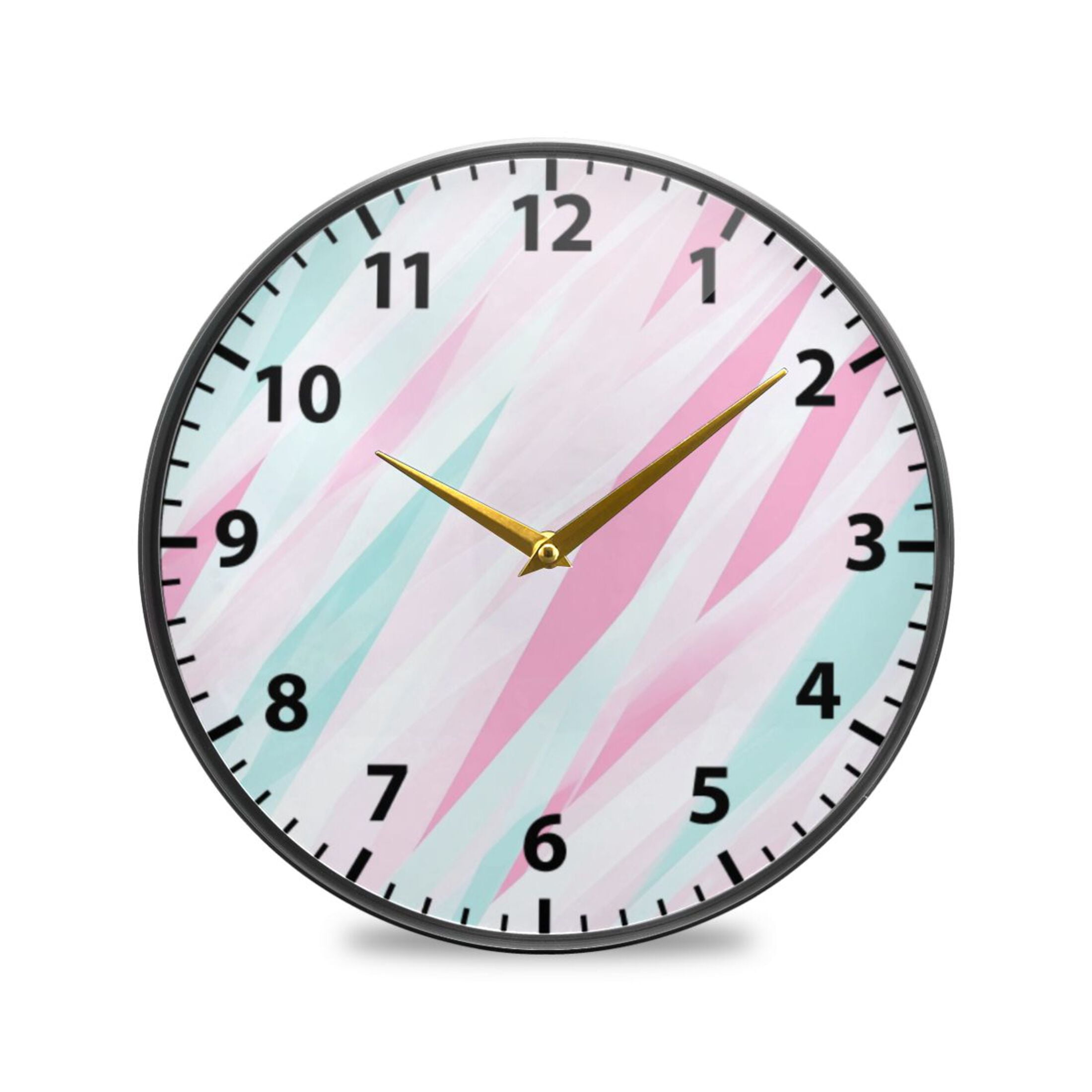 Acrylic Wall and Table Clock Pink Art Pattern 11.9in Modern Decor with ...