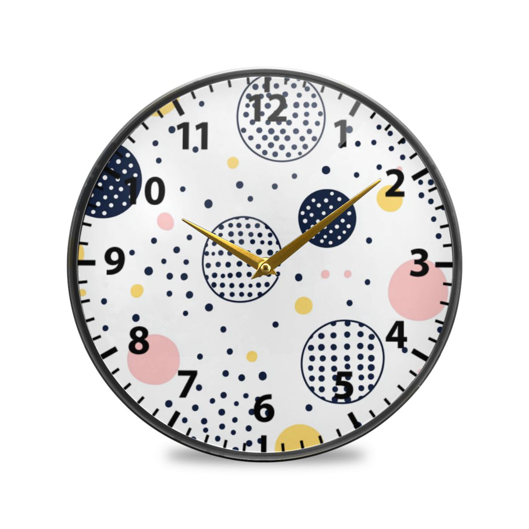Acrylic Wall and Table Clock Polka Dot Pattern Design 9.5in Modern ...