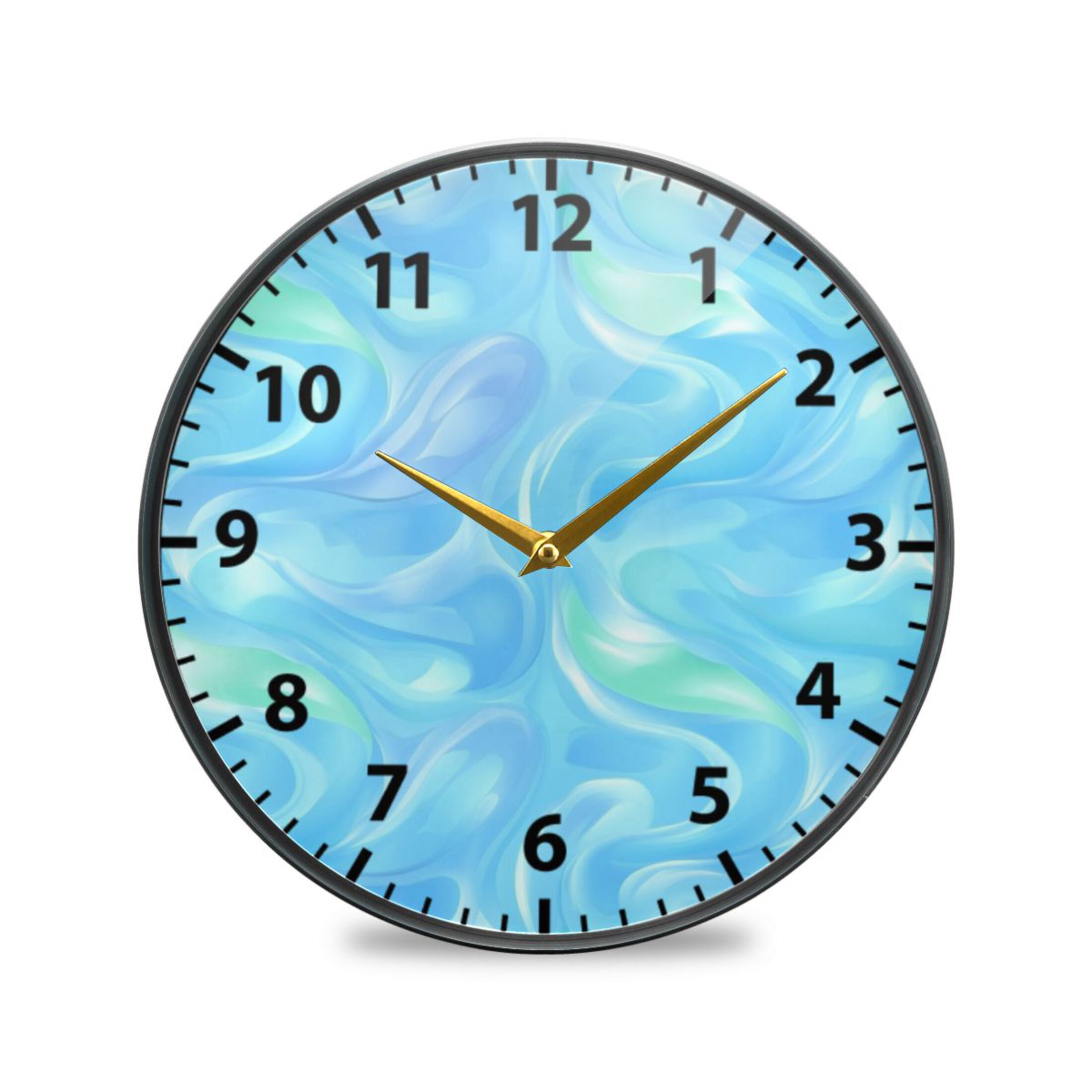 Acrylic Wall and Table Clock Ripples 11.9in Modern Decor with Golden ...