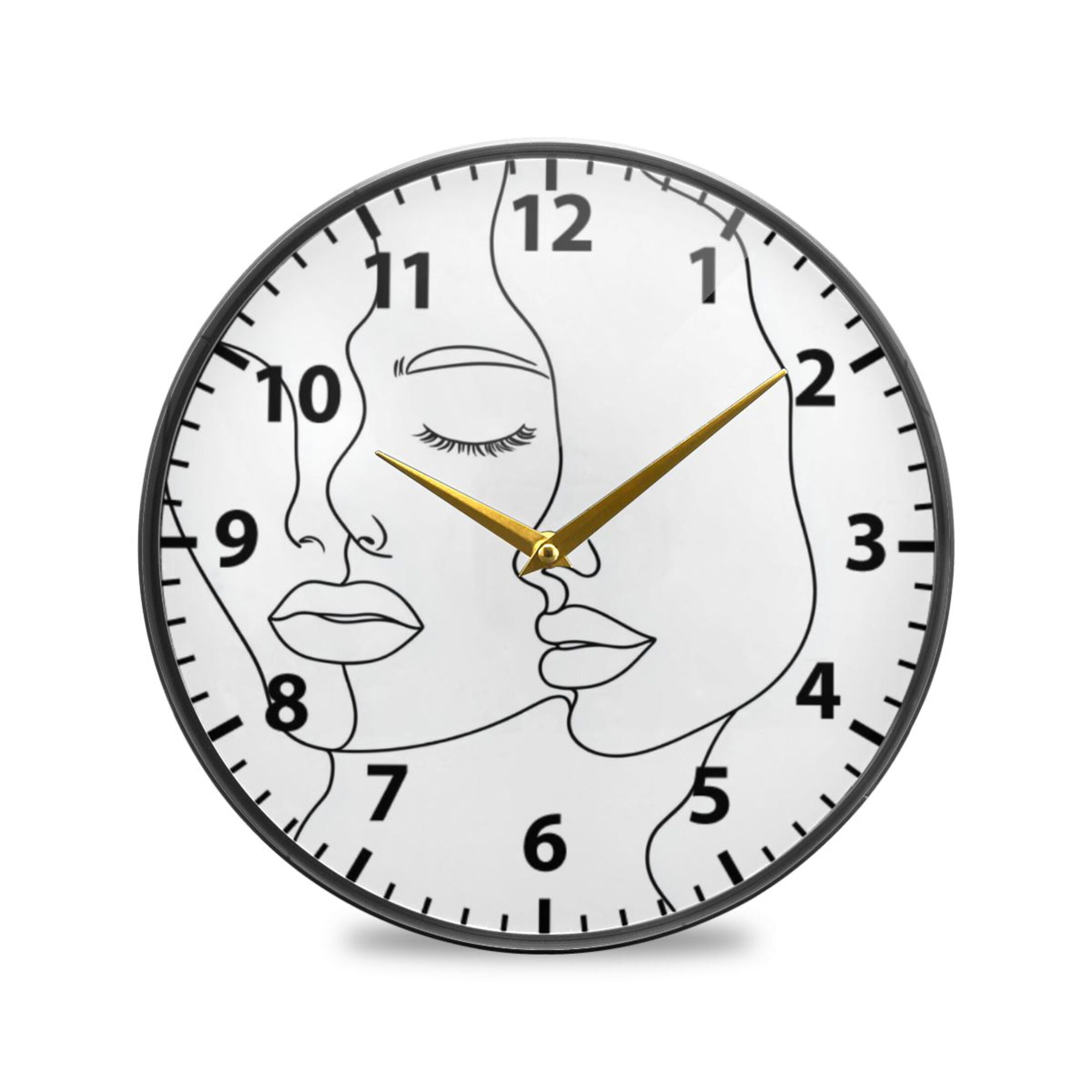 Acrylic Wall and Table Clock Simple Line Drawing Face 9.5in Modern ...