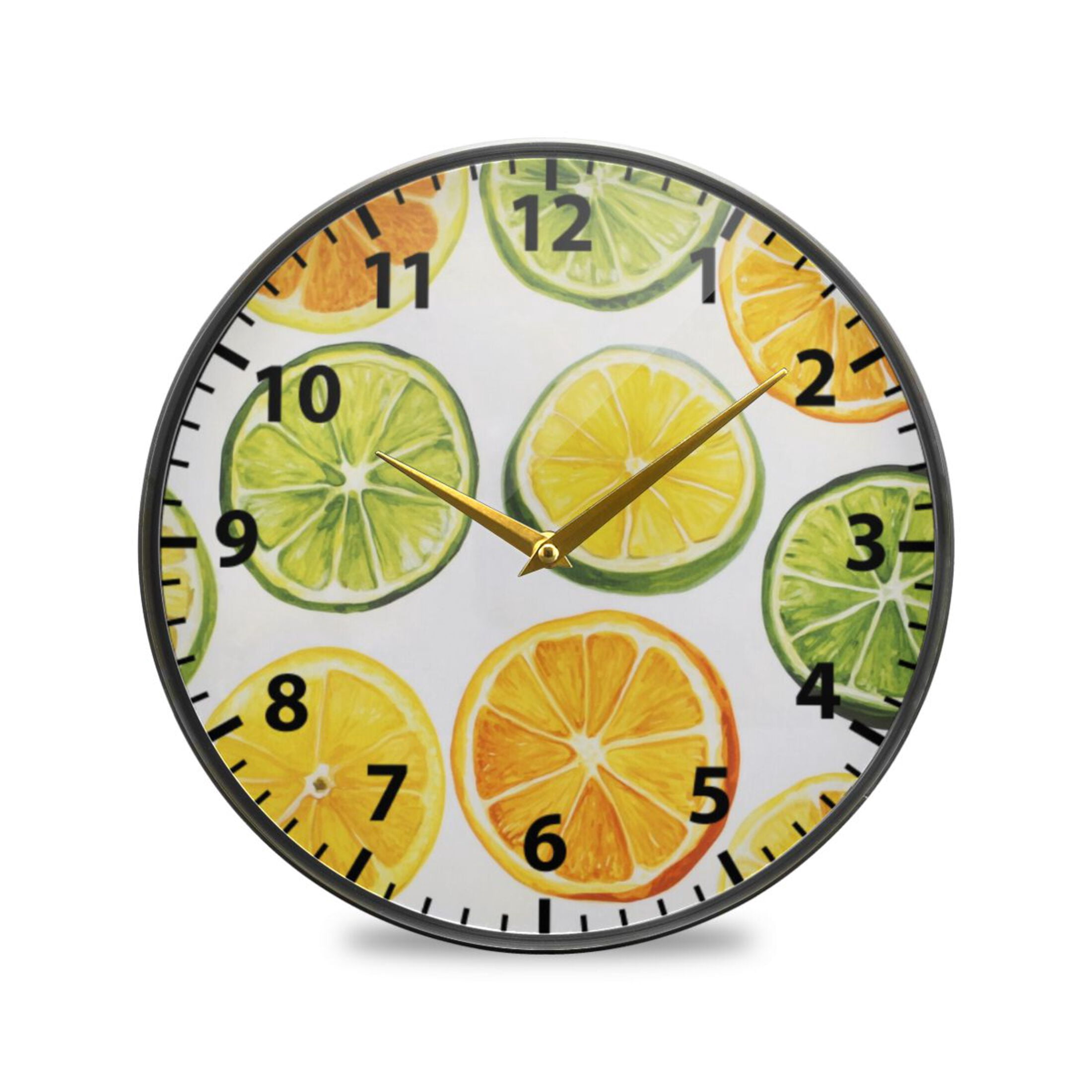 Sliced Citrus Fruits Pattern Wall Clock Modern Decor Acrylic Clock ...
