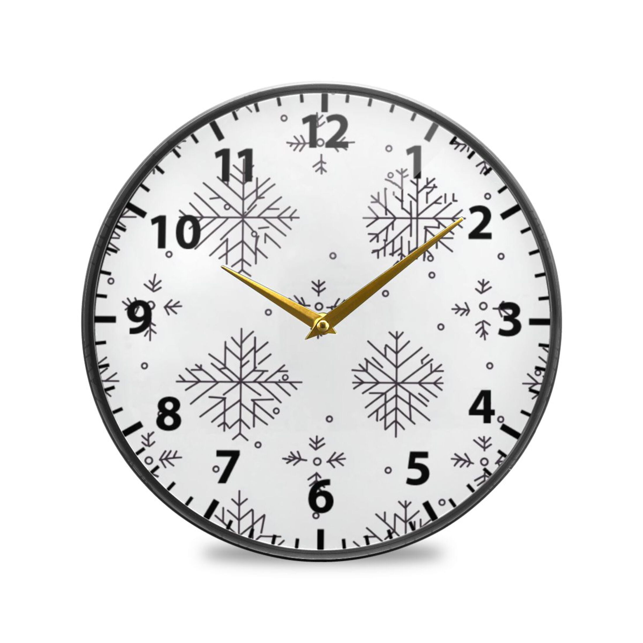 Acrylic Wall and Table Clock Snowflake Pattern Design 9.5in Modern ...